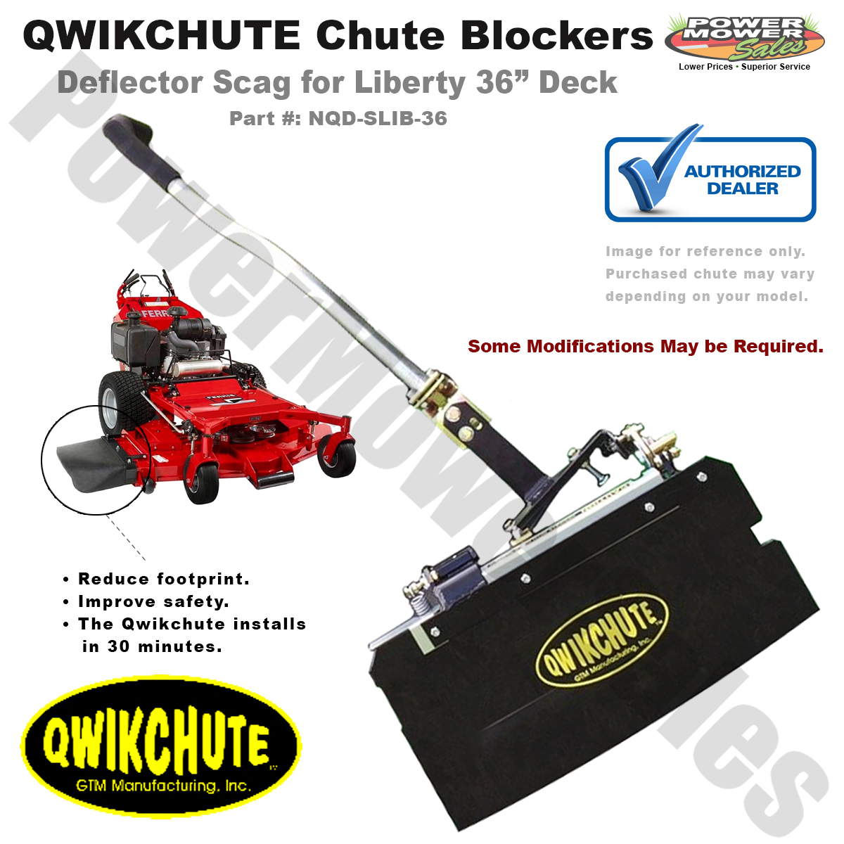 Qwikchute Deflector Scag Liberty 36” Deck for Z Zero-Turn Mowers / NQD ...