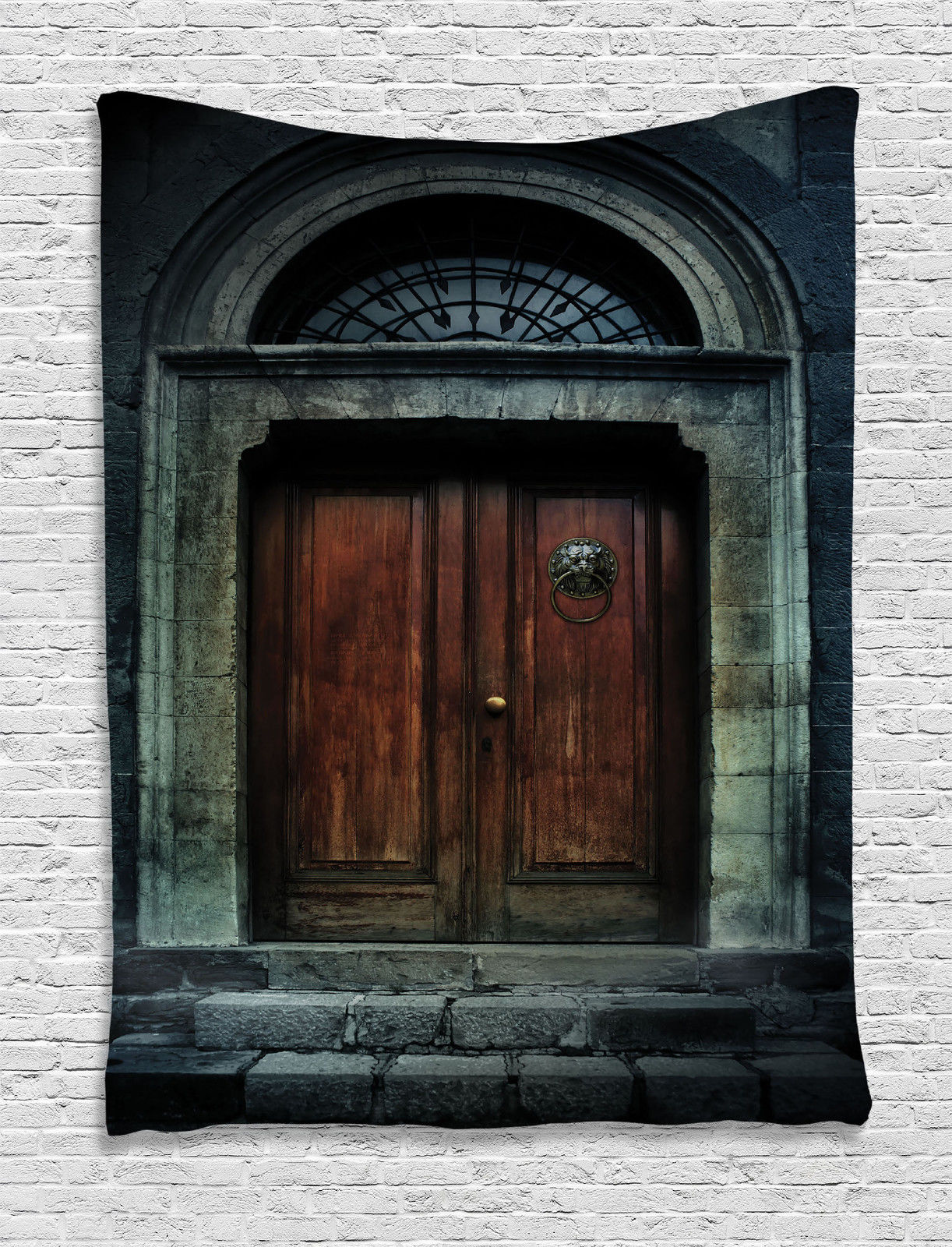 Photo of Antique Wooden Door of Haunted House Gothic Theme Wall Hanging ...