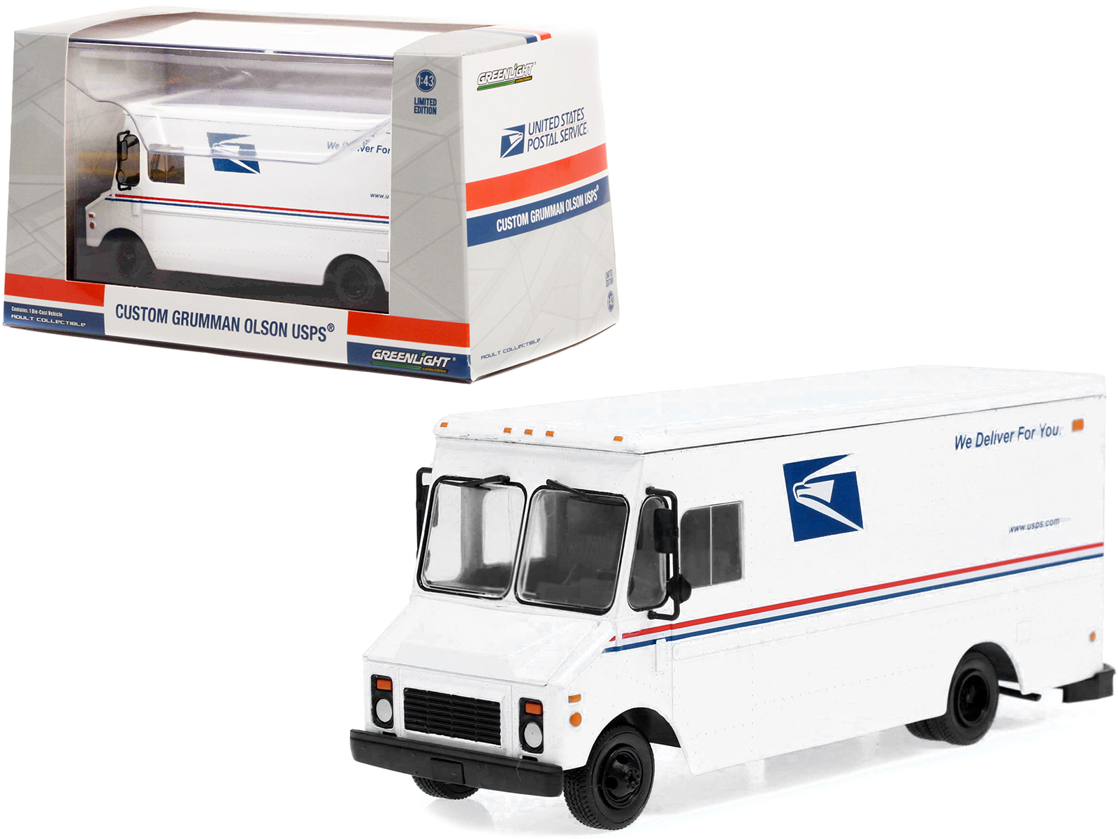 GreenLight Grumman Olson Custom Delivery Truck White USPS "United ...