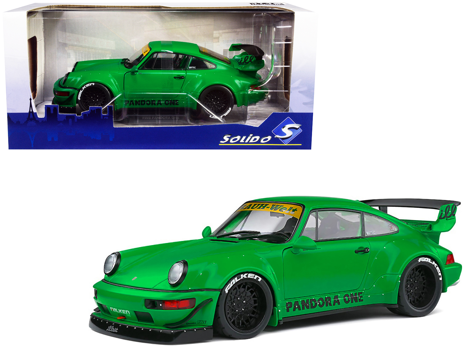 2011 Porsche 964 RWB "Pandora One" Matt Green with Graphics 1/18 ...