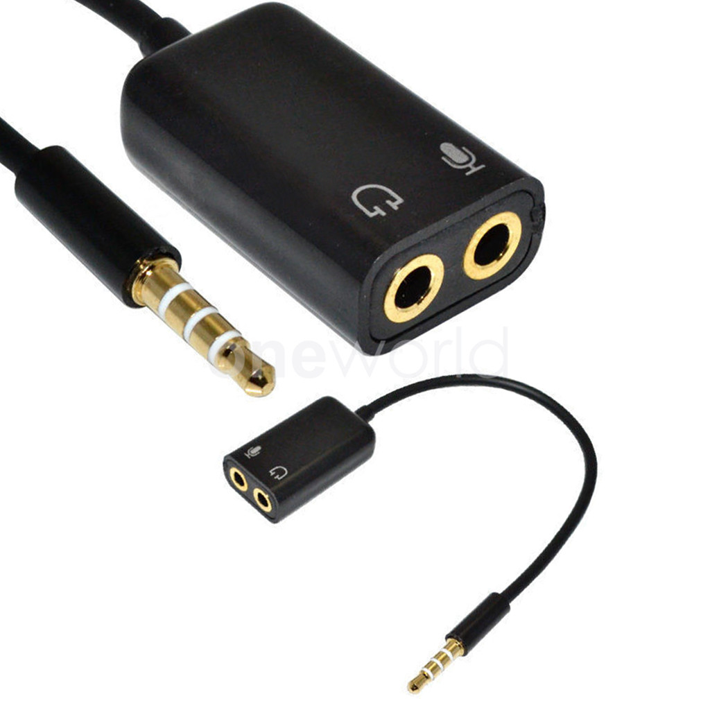 For PC Audio Microphone Adapter New 3.5mm Stereo TRRS Male to Earphone ...