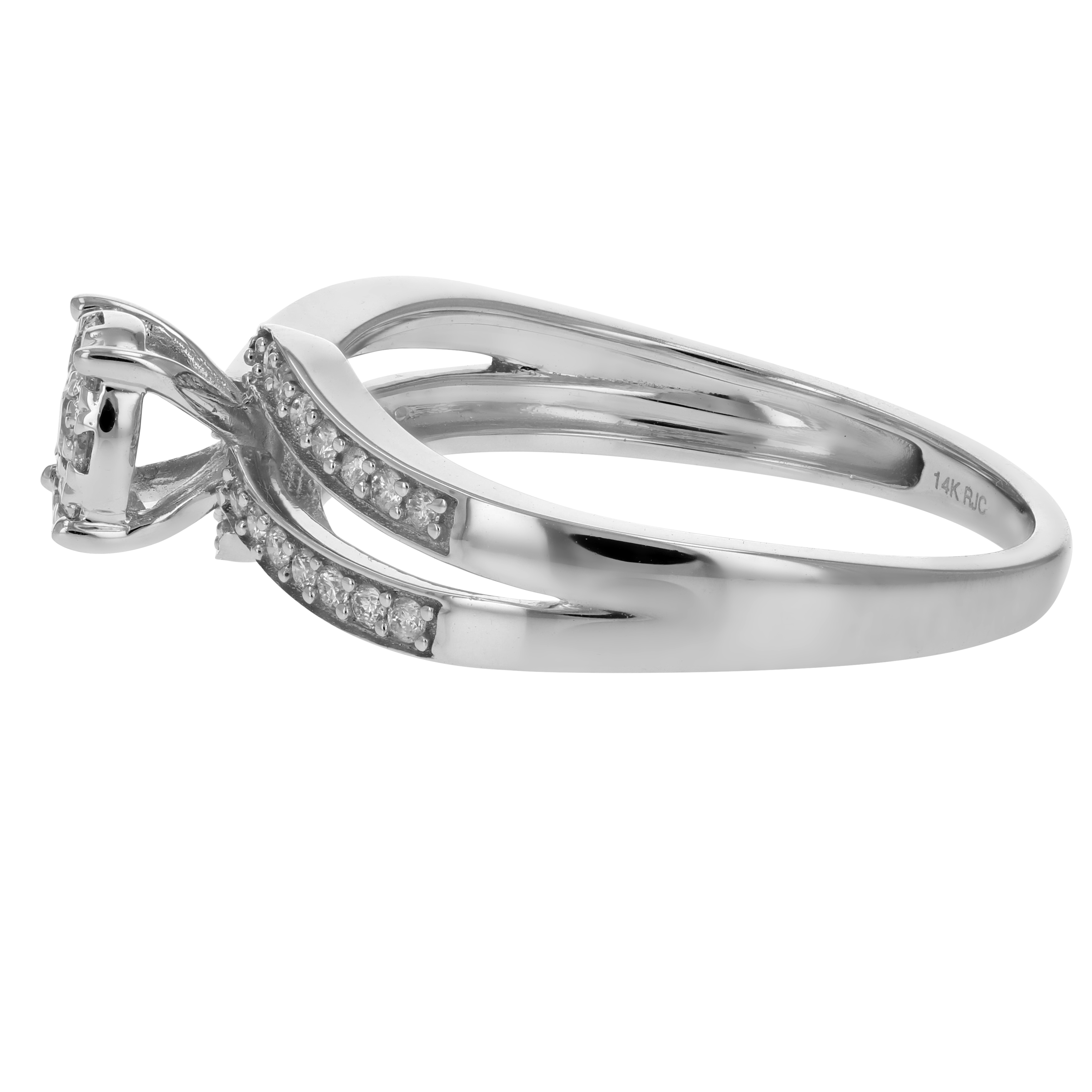 1-4-ct-diamond-cluster-set-wedding-engagement-ring-14k-white-gold-ebay