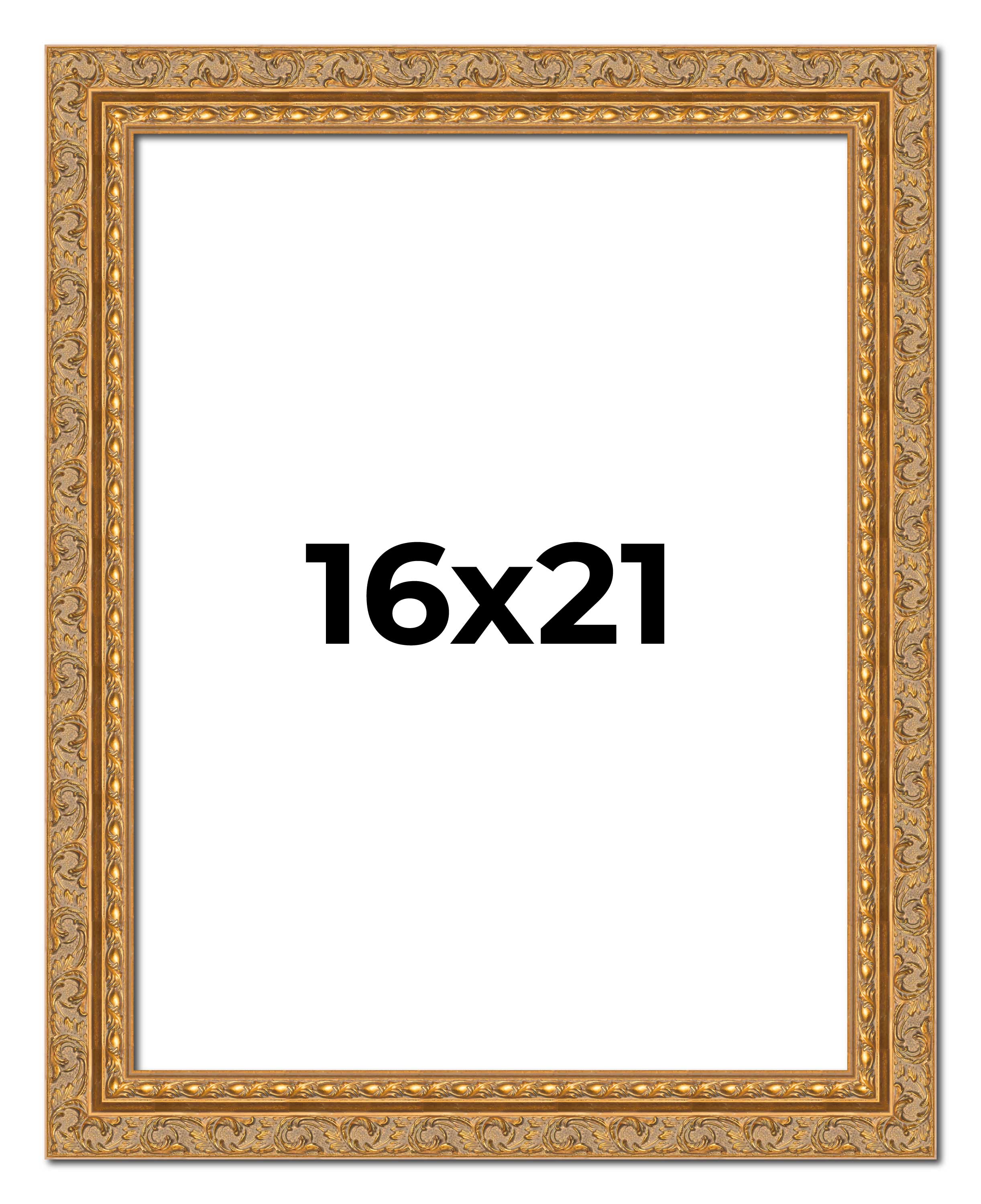 16x21 Frame Gold Ornate Solid Wood Picture Frame | 2 Inch Moulding ...