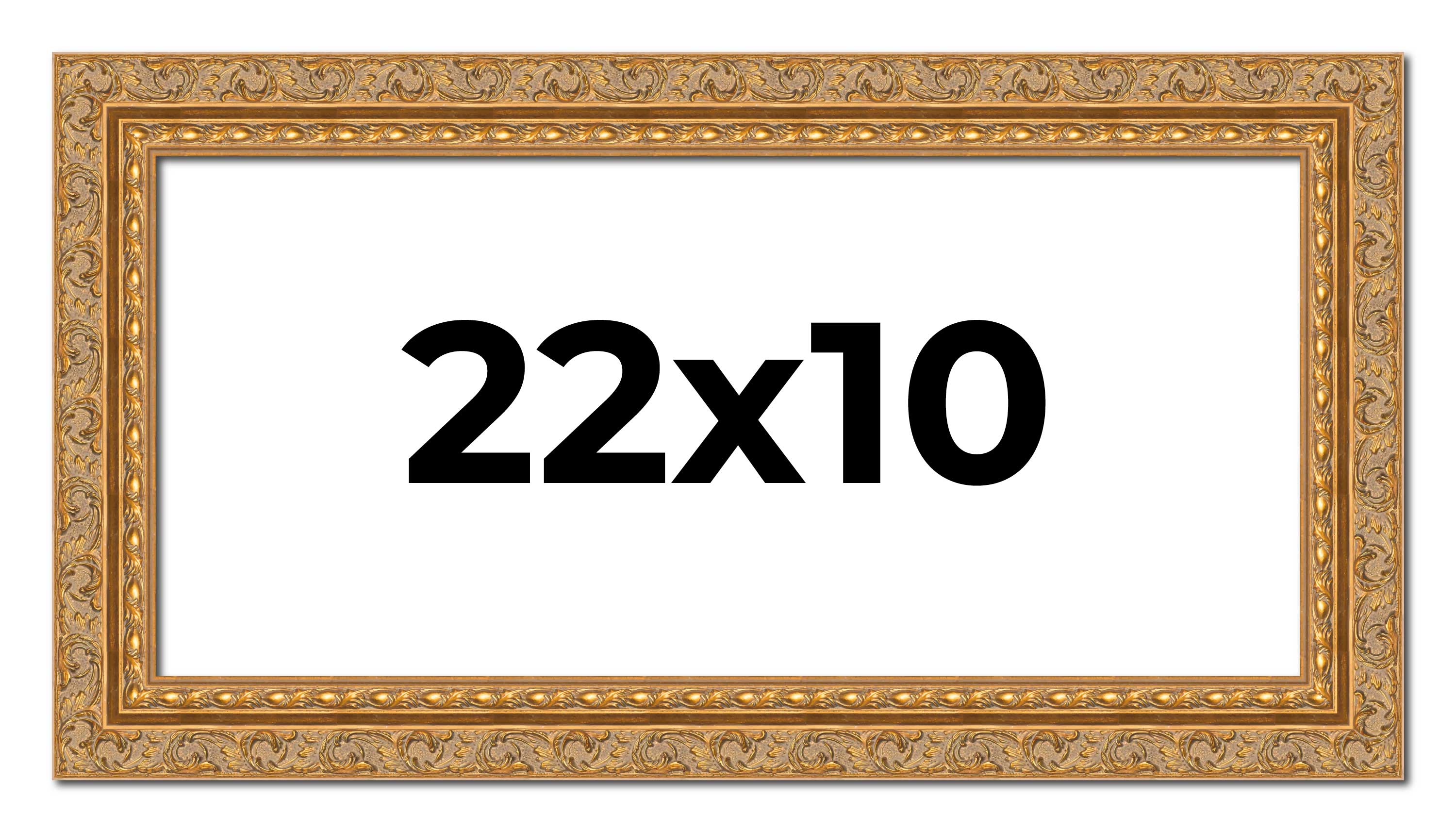 22x10 Frame Gold Ornate Solid Wood Picture Frame | 2 Inch Moulding ...