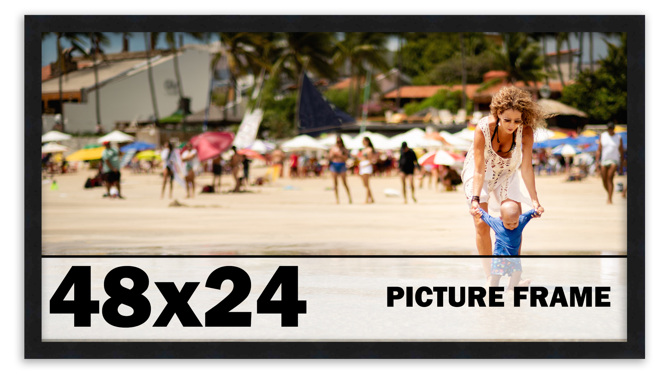 48x24 Frame Black Picture Frame Modern Photo Frame UV Acrylic, Acid ...