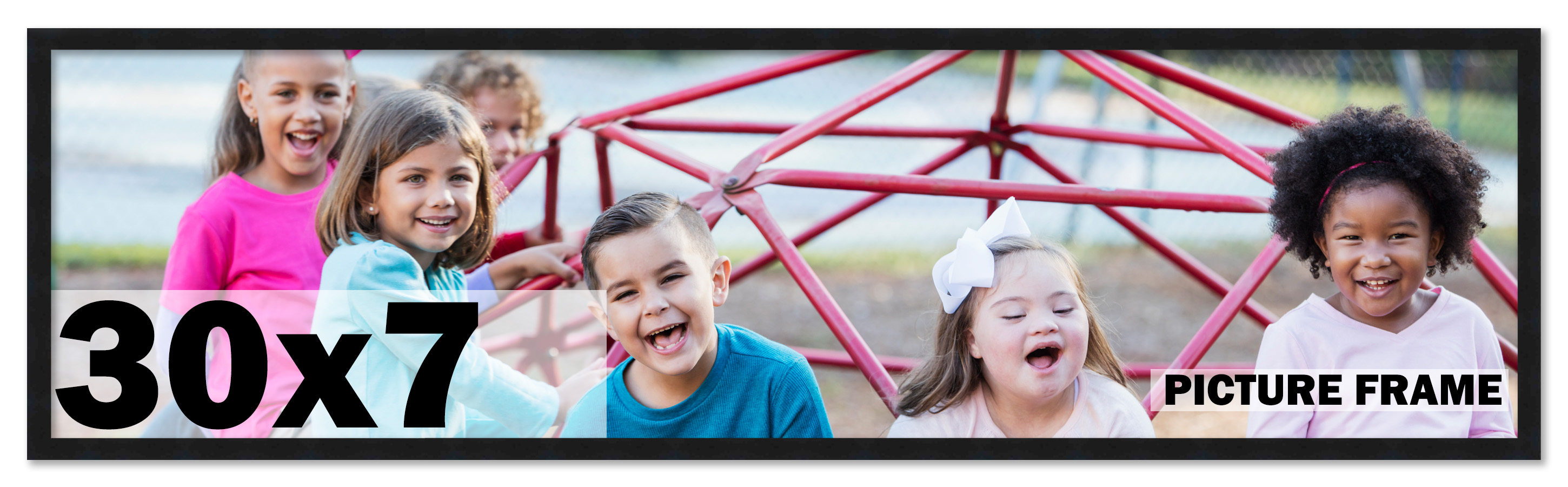 30x7 Frame Black Picture Frame Complete Modern Photo Frame UV Acrylic ...