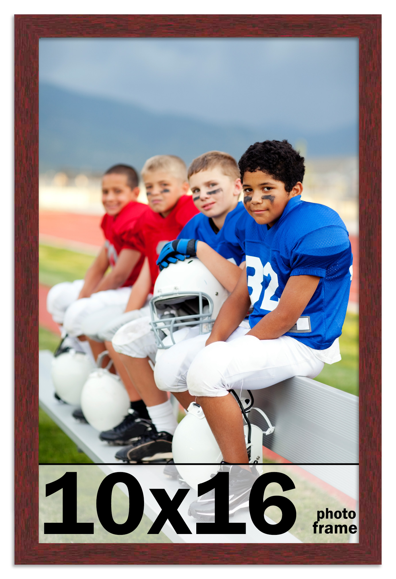 10x16 Frame Brown Mahogany Solid Wood Picture Frame Includes UV Acrylic ...