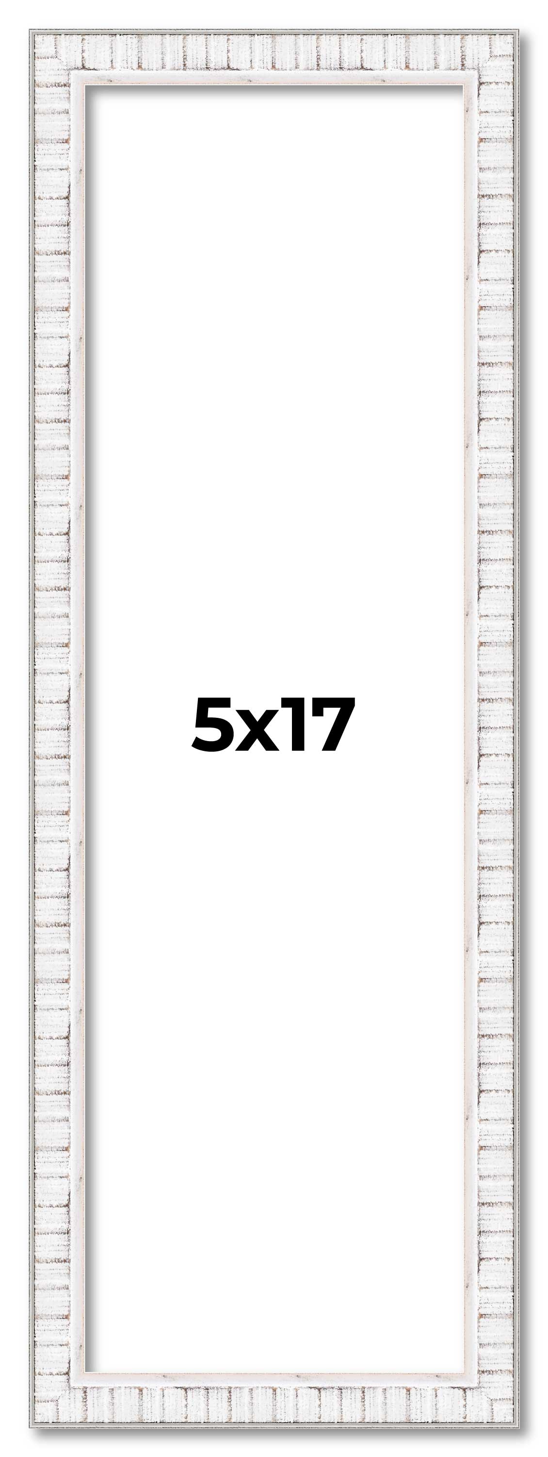 5x17 Frame White Picture Frame Complete Modern Photo Frame UV Acrylic ...