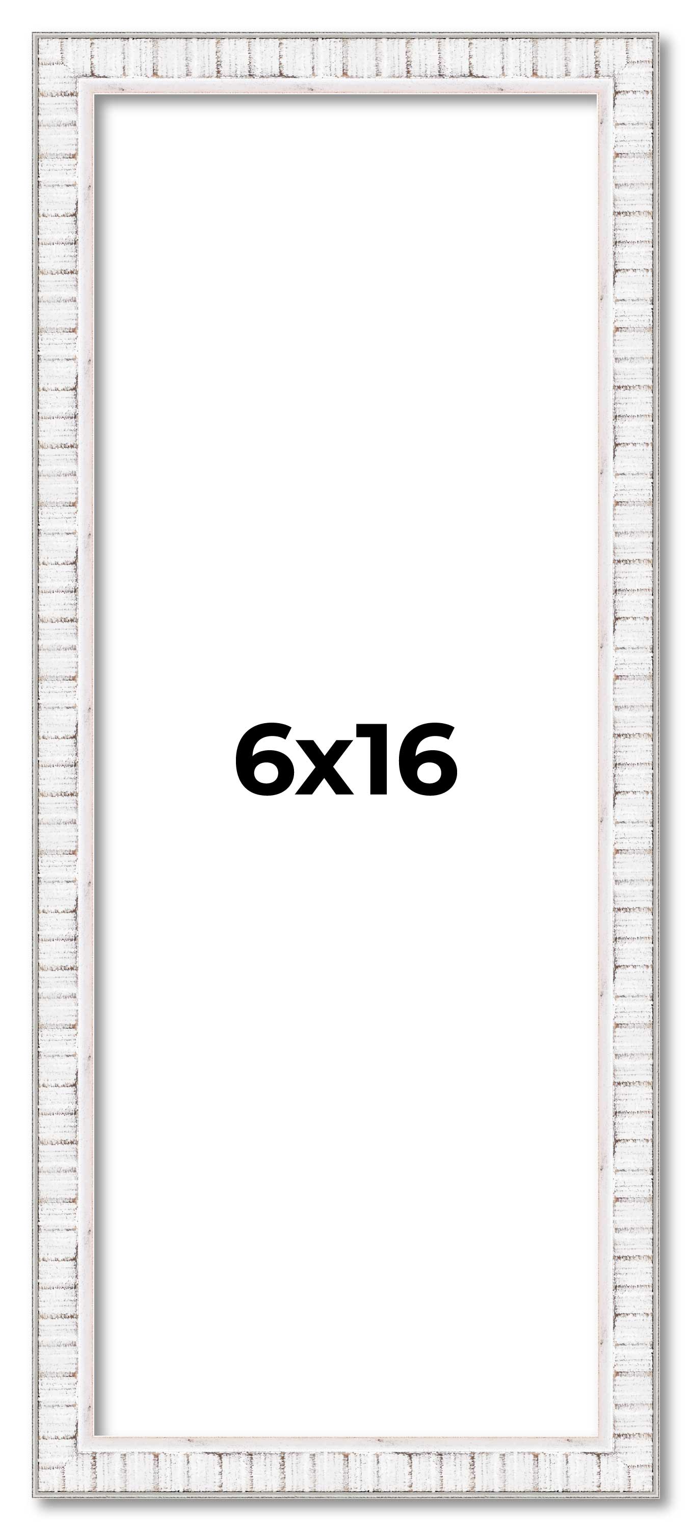 6x16 Frame White Picture Frame Complete Modern Photo Frame UV Acrylic ...