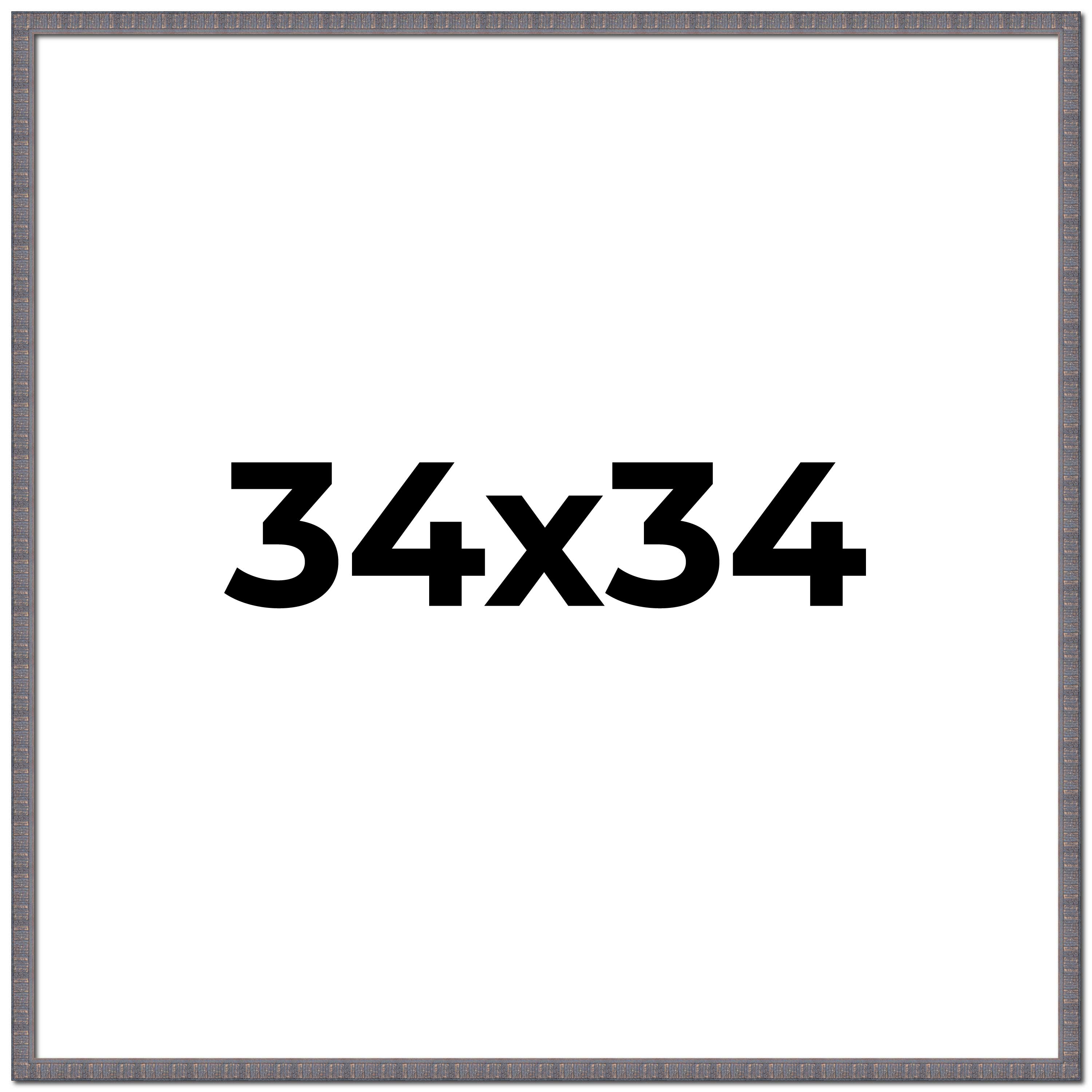 34x34 Frame Pewter Picture Frame Modern Photo Frame UV Acrylic, Acid ...