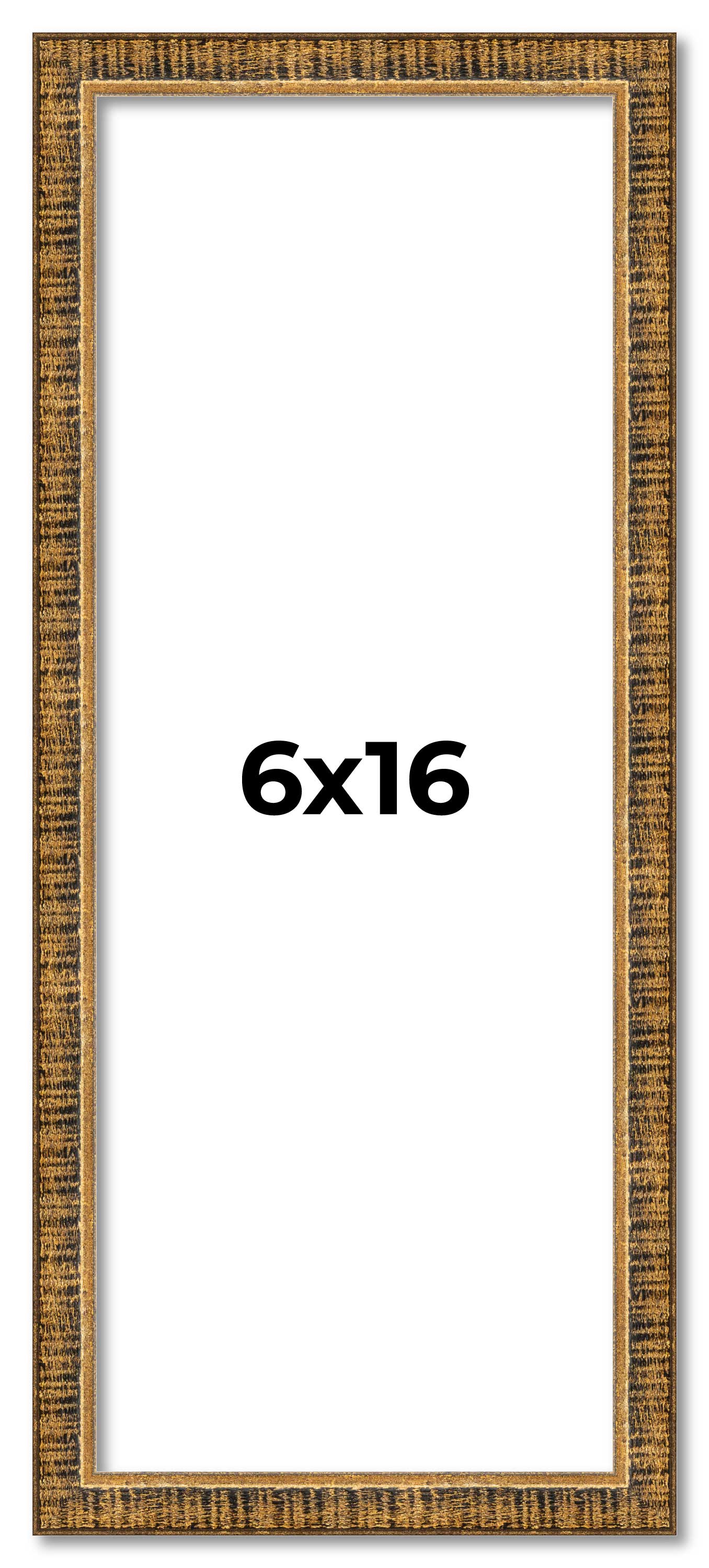6x16 Frame Gold Kingsley Distressed Solid Wood Picture Frame Width 0.75 ...