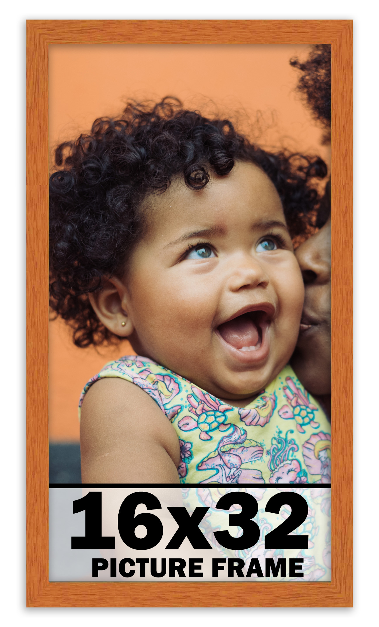 16x32 Frame Honey Pecan Brown Picture Frame Photo Frame UV Acrylic ...