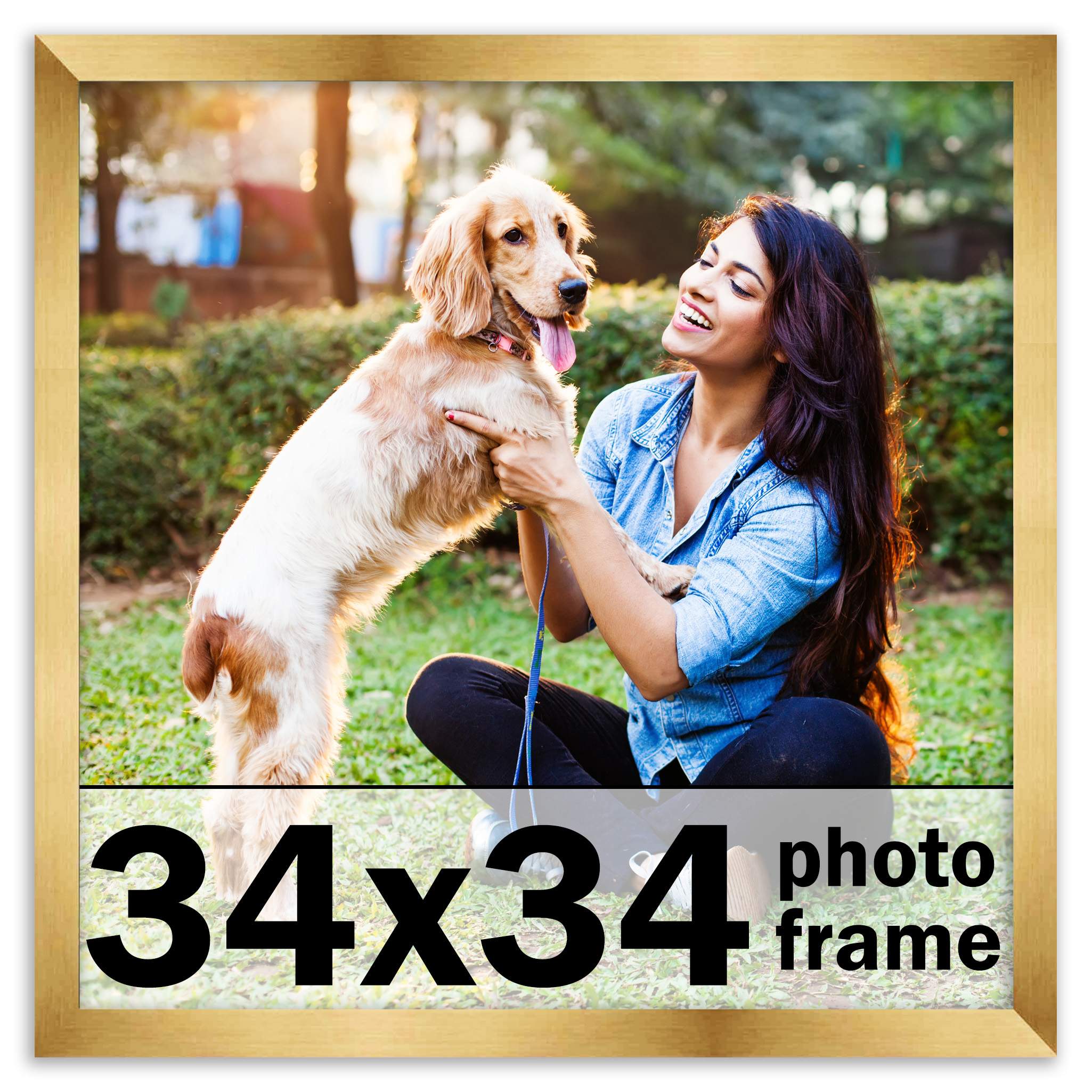 34x34 Frame Metallic Bronze Picture Frame Photo Frame UV Acrylic, Acid ...