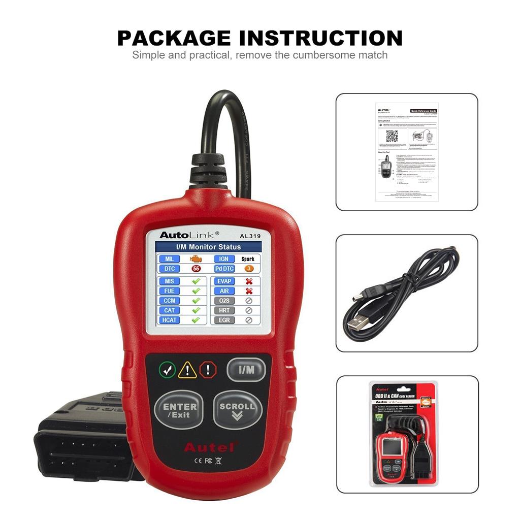 AUTEL AL319 OBD2 Scanner Valise de Diagnostic Un-Clic Auto Outils ...