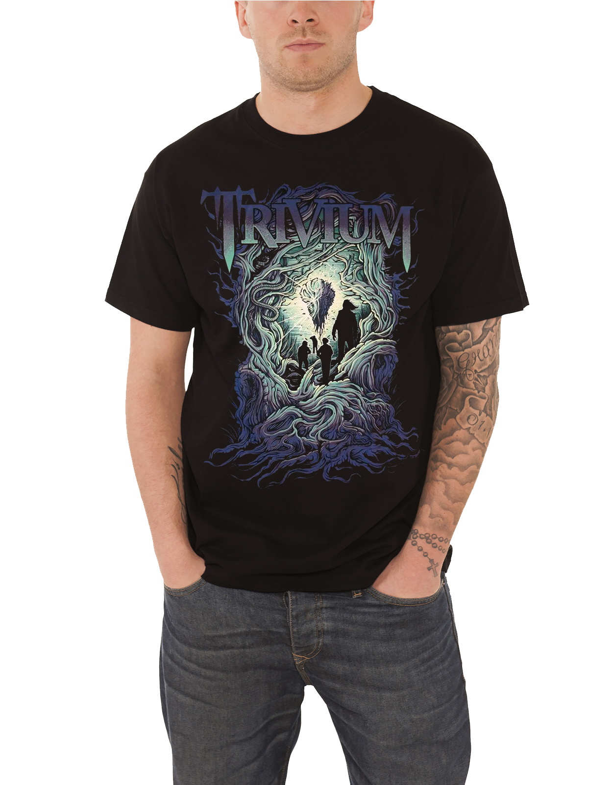 Trivium T Shirt Silence in the Snow In waves band logo Tour new ...