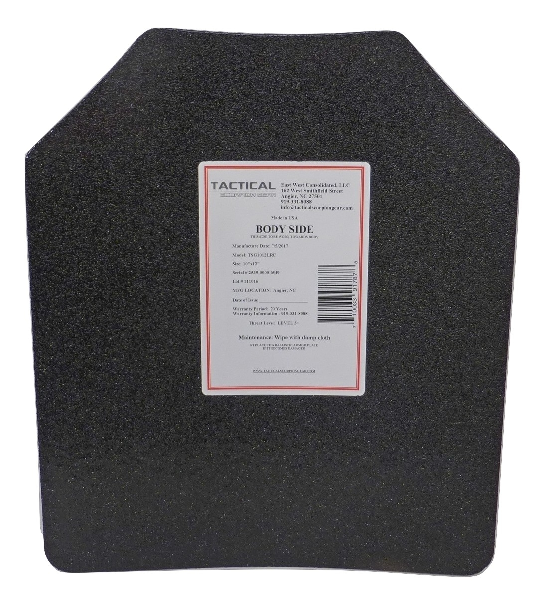 Tactical Scorpion Gear Level III+ / AR500 Body Armor Plates Wildcat ...