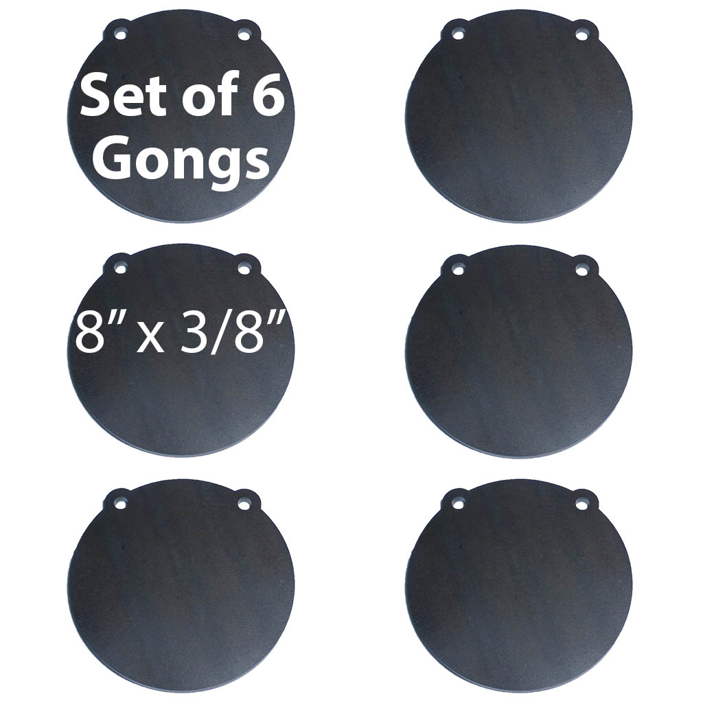 AR500 Steel Targets Lot of 6 8" x 3/8" Gong - Shooting Targets at ...