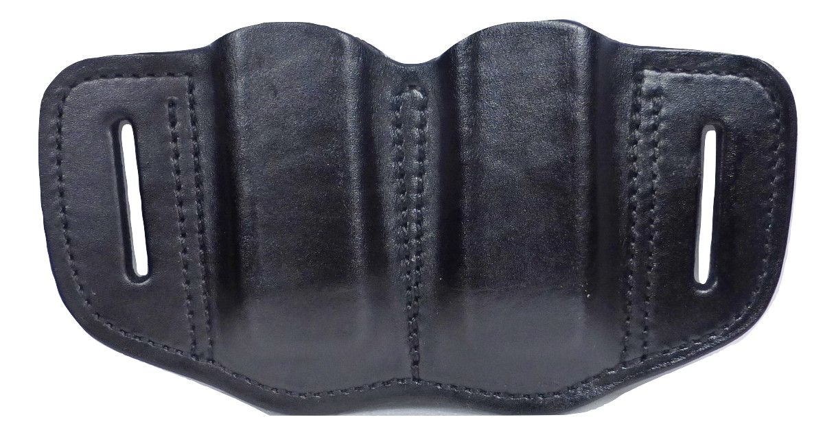 Leather Double Pancake Pouch Single Stack Magazine - Holsters & Gun ...