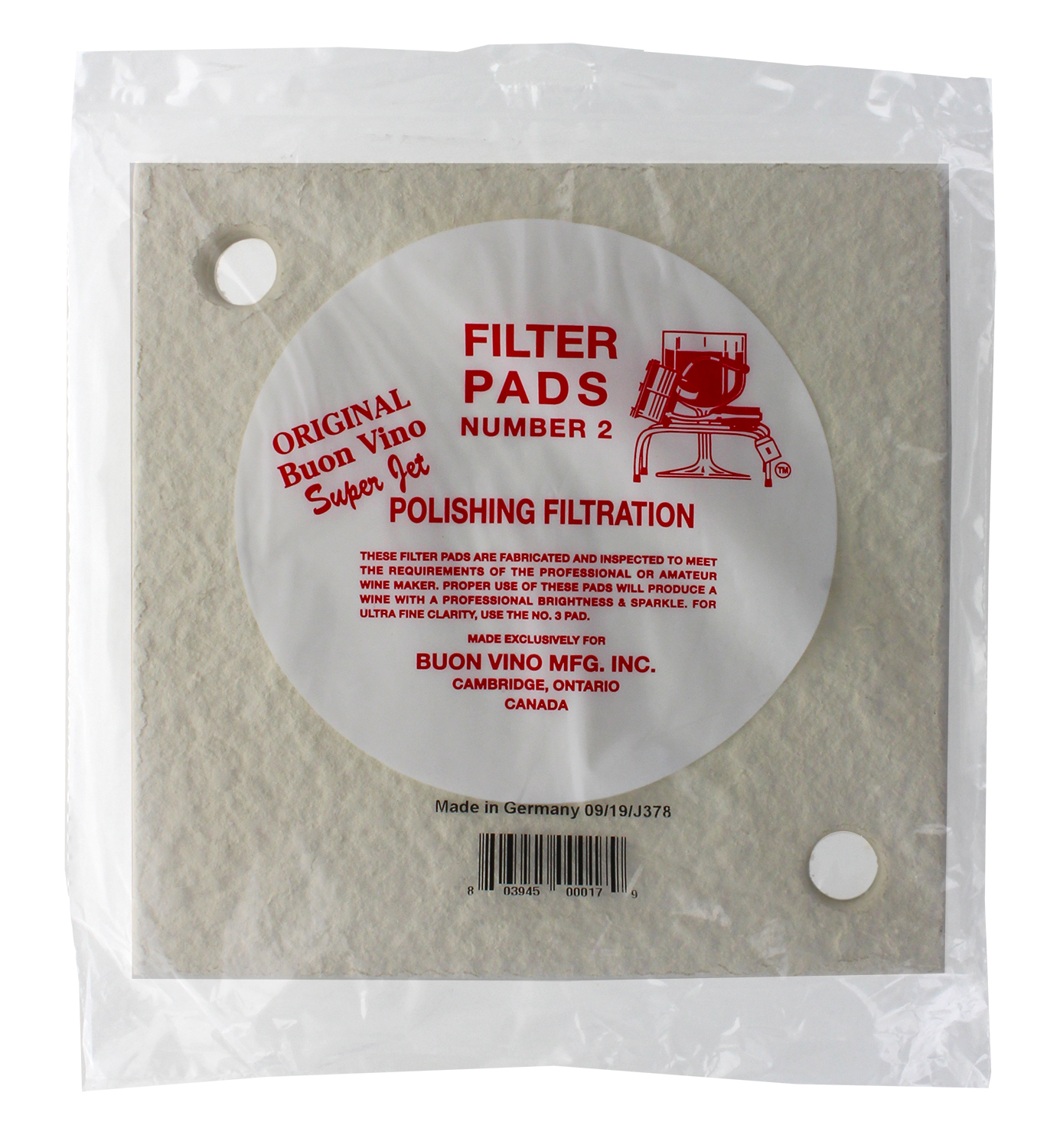 Polish (1 Micron) Filter Pads for Buon Vino Super Jet Filter System ...