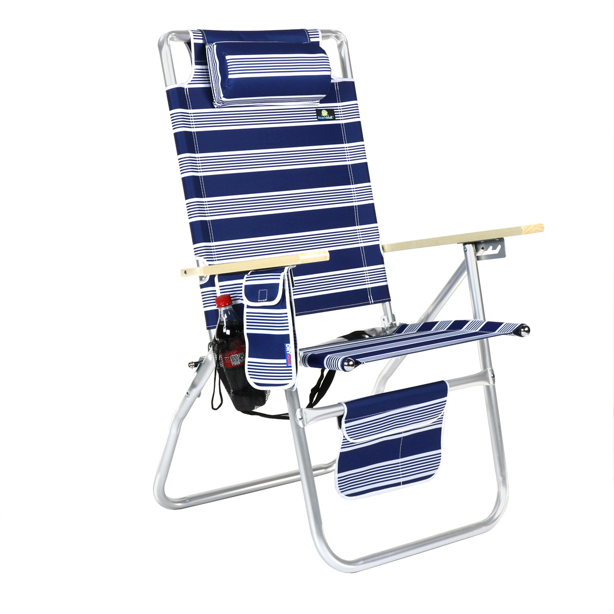 17 Inches High Off Ground 4 Reclining Position Tall Beach Chair for ...