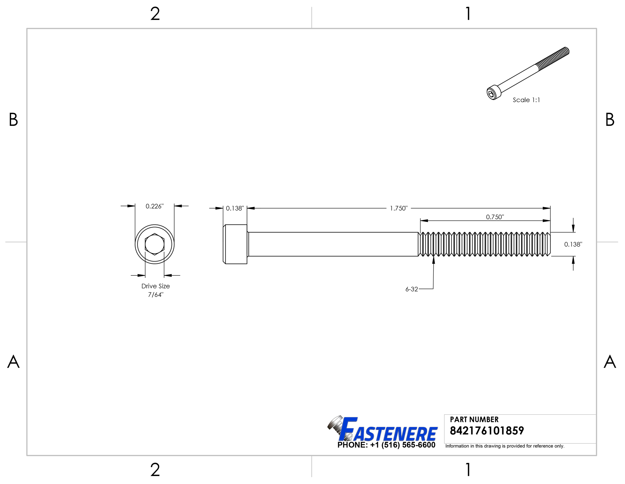 6 32 X 1 3 4 Socket Head Cap Screws Allen Drive Stainless Steel Bolt