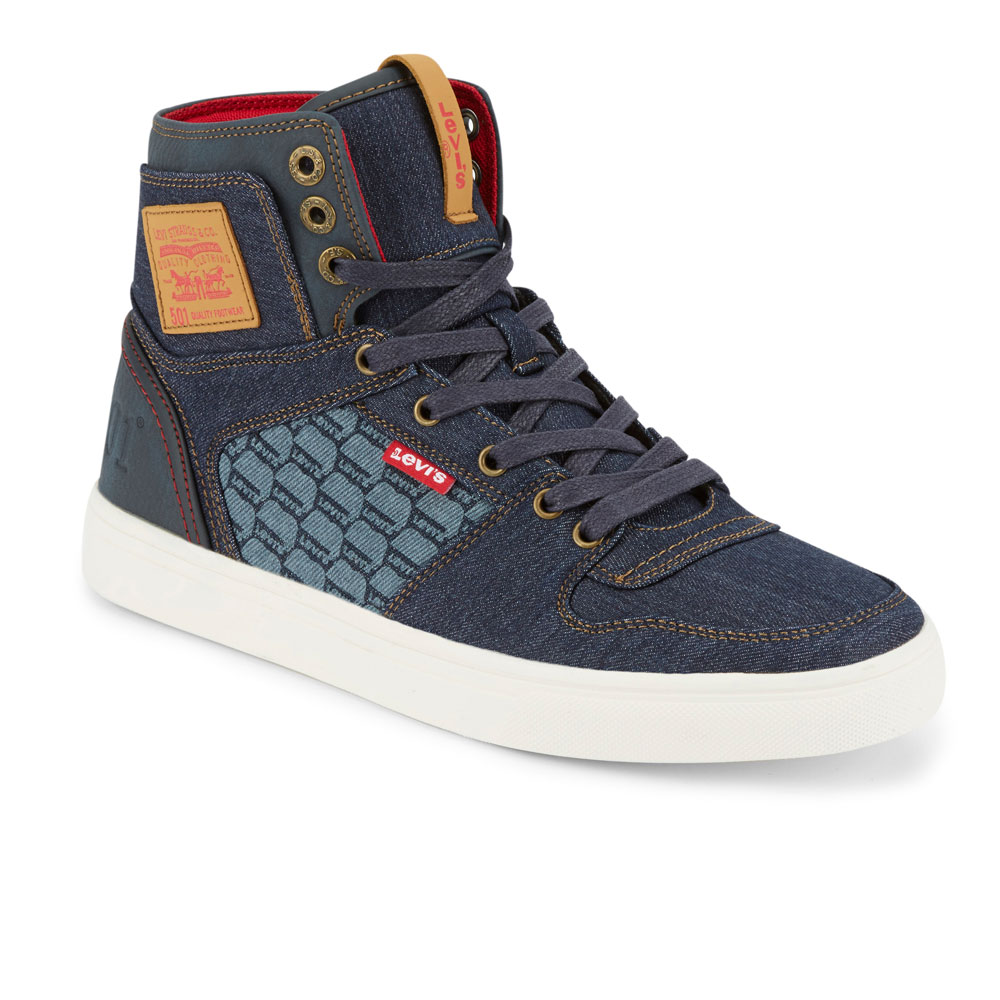 Levi's Mens Mason Hi Monogram Denim Fashion Lace-up Hightop Sneaker Shoe