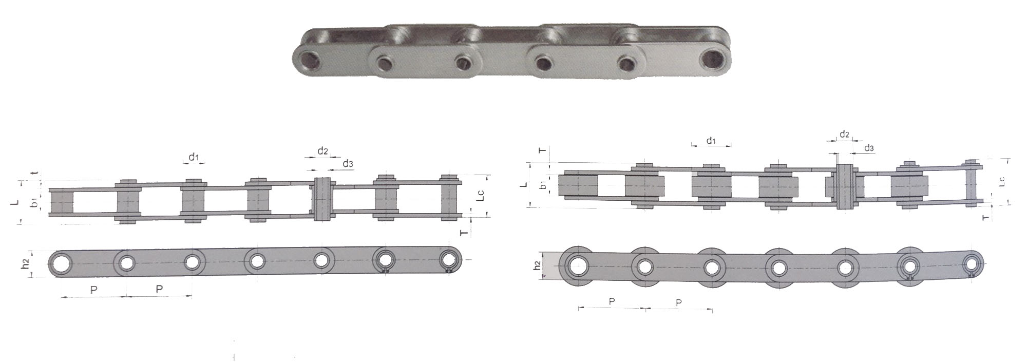 C2050HP Connecting Link Conveyor Roller Chain Riveted (4PCS) – Jeremywell