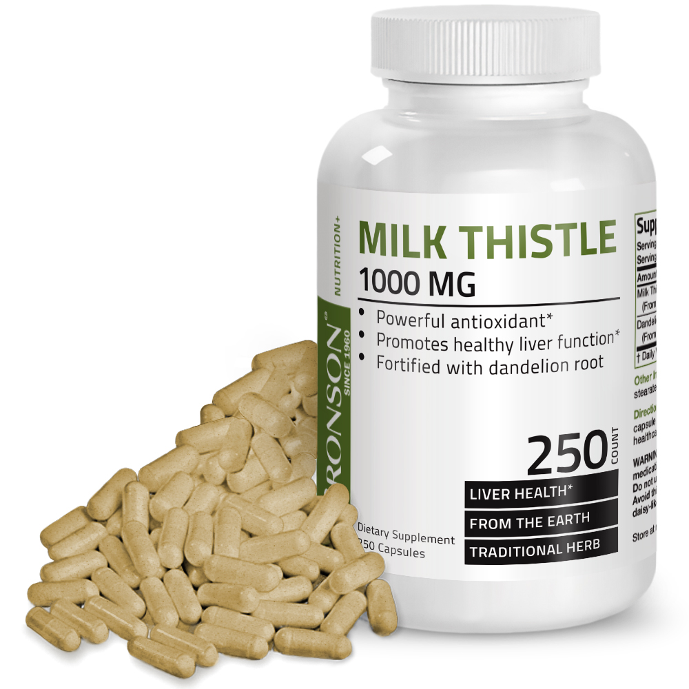Milk Thistle 1000mg Silymarin W Dandelion Root Liver Support 250