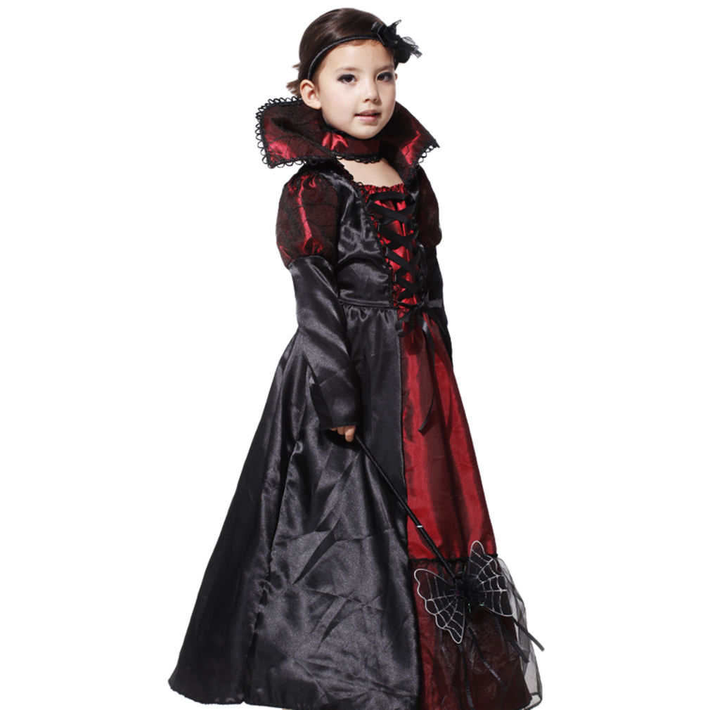 Halloween Noble Vampire Kids Girls Children Costume Cosplay Dress Party ...