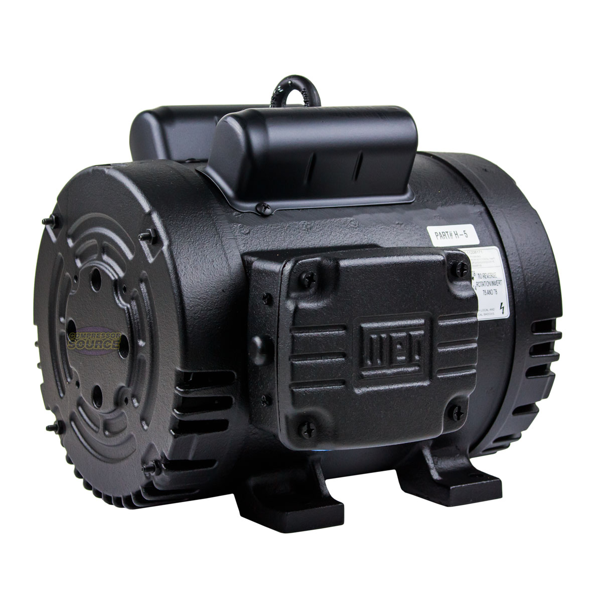5 HP Air Compressor Duty Electric Motor 184T 1745 RPM 1 Phase Manual ...
