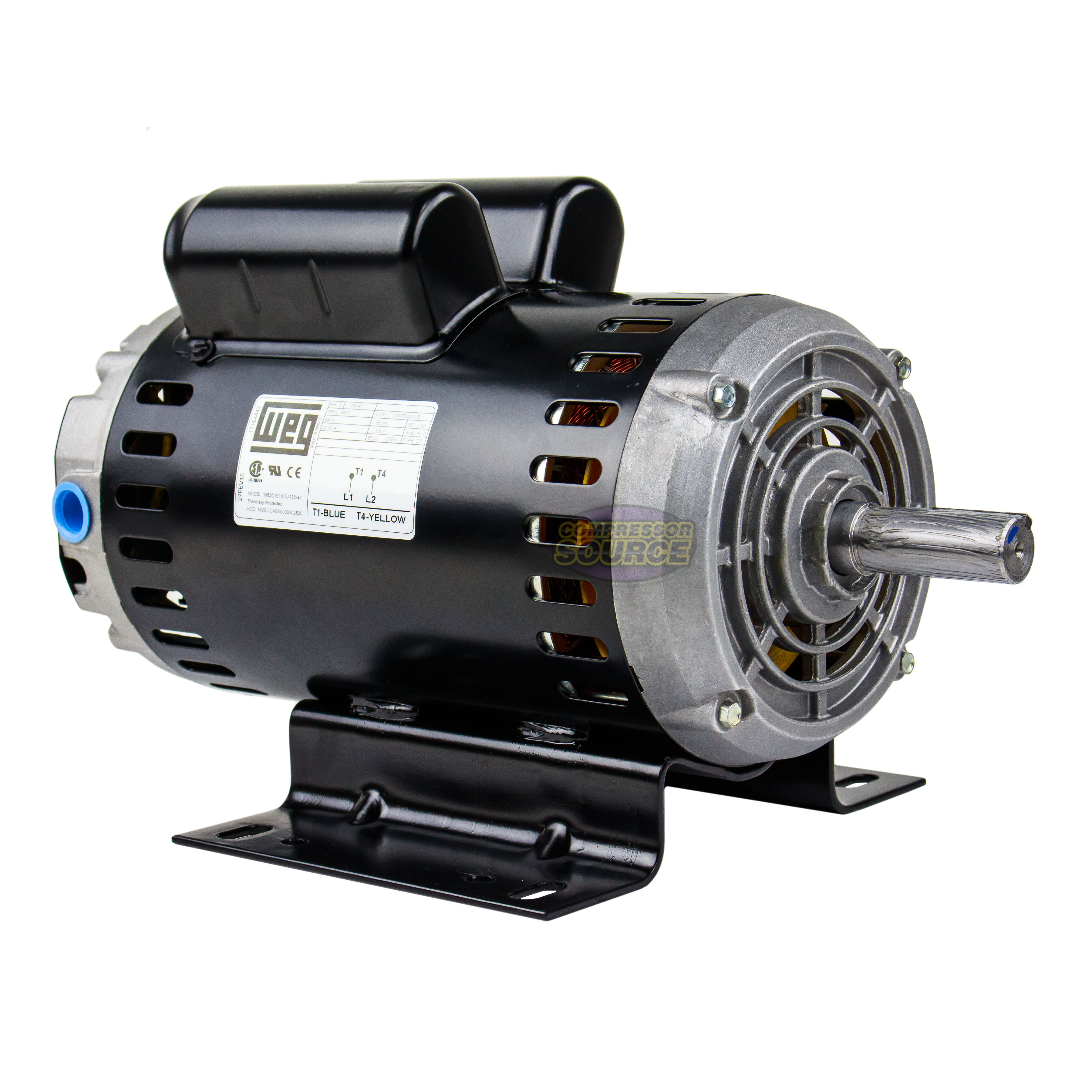 6.4 Hp 3450 RPM Single Phase 240V 56 Frame Electric Air Compressor ...