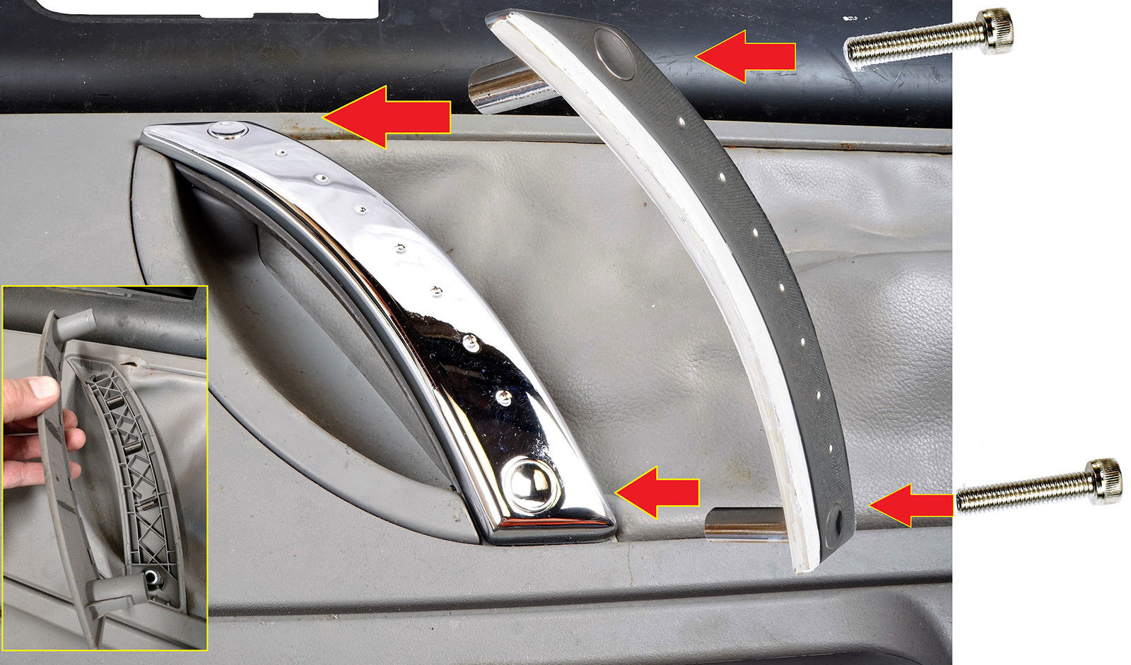 Front Left Metal Reinforced Door Panel Door Handle Chrome Repair Kit VW front-left-metal-reinforced-door-panel-door-handle-chrome-repair-kit-vw