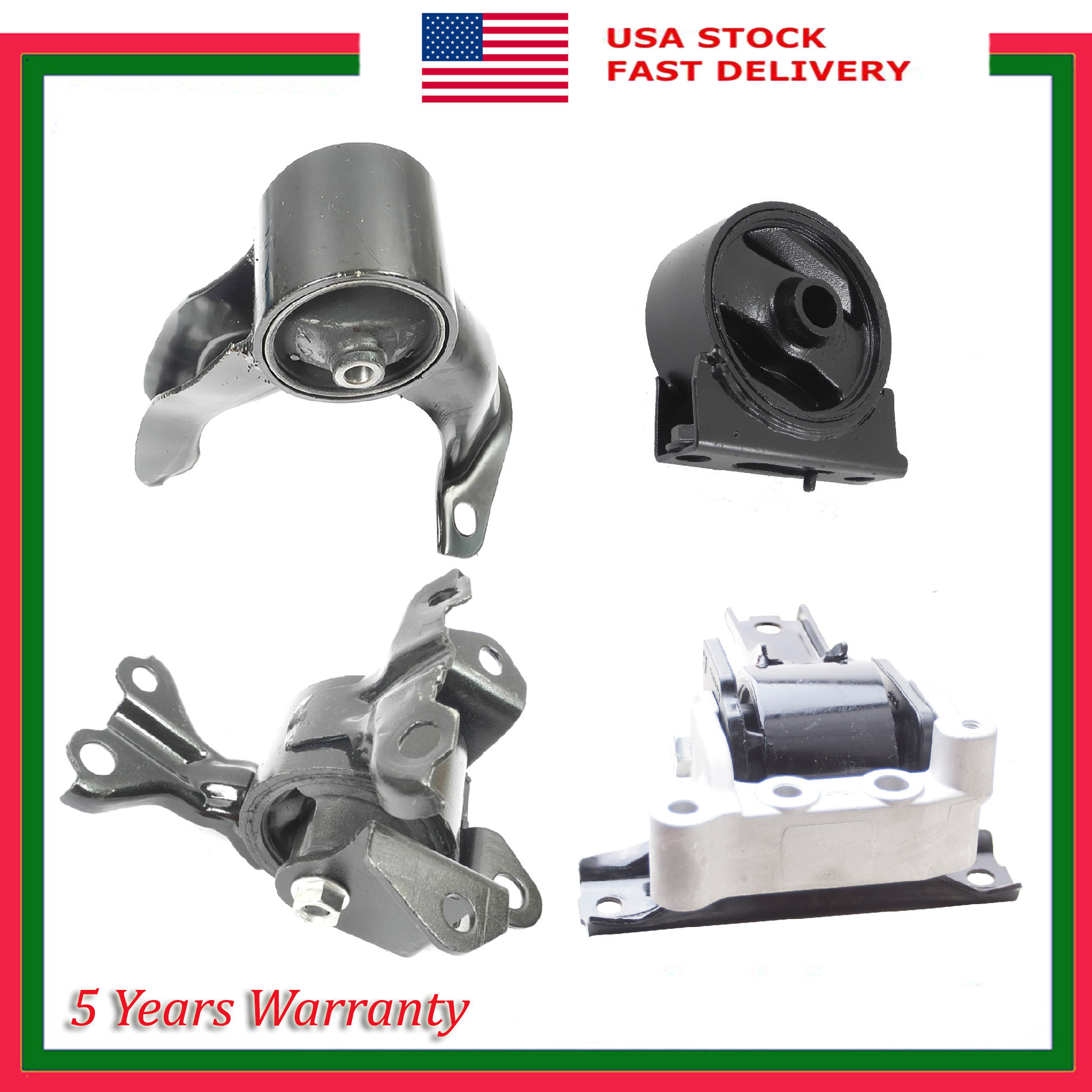 Set 4PCS Engine Motor & Manual Trans Mount For Mitsubishi Lancer 2.4L ...