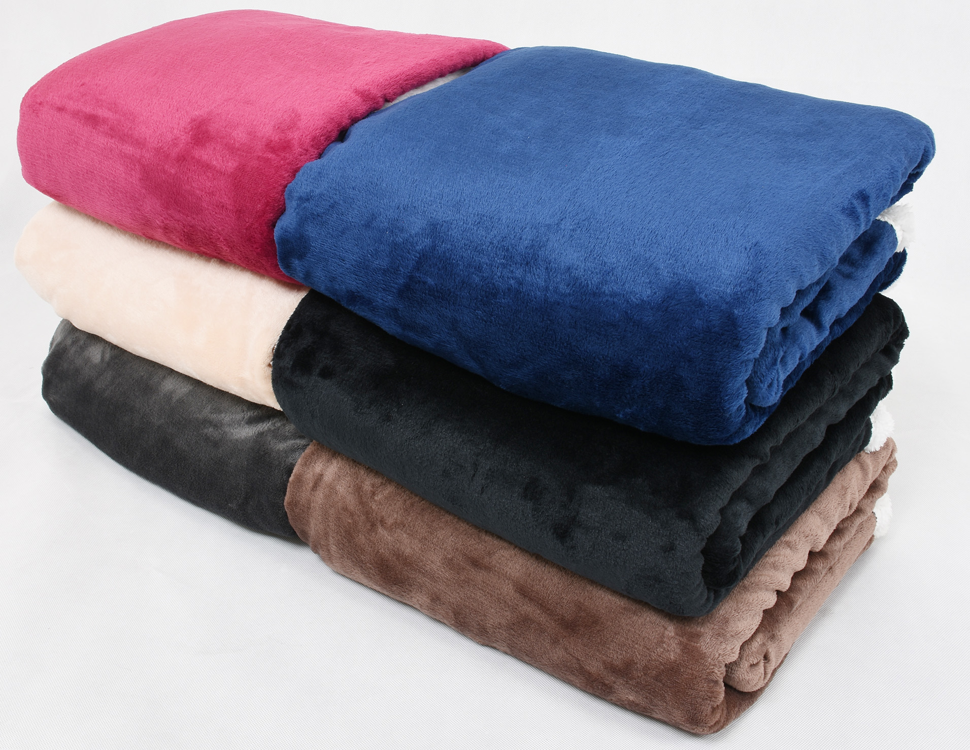 Catalonia Mink Fleece Sherpa Throw Blanket 50" x 60" Reversible Plush ...