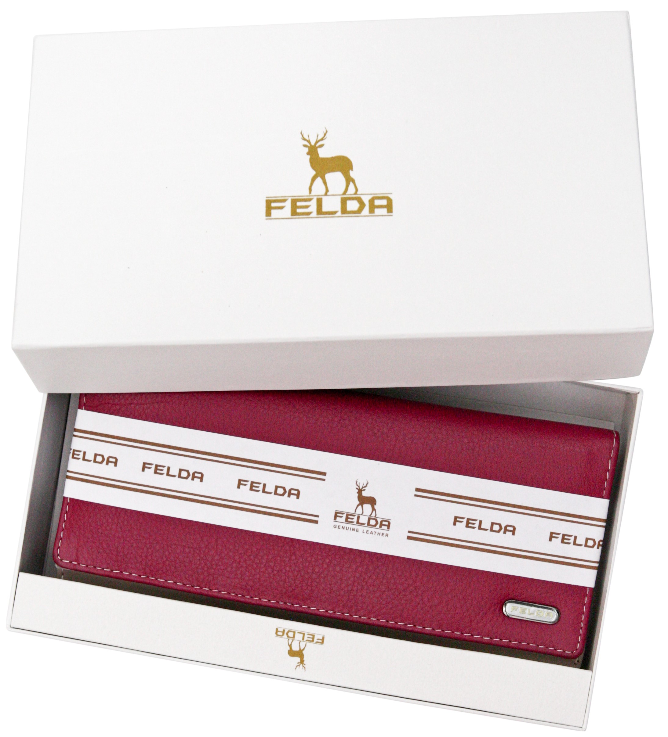 Felda RFID Genuine Leather Ladies Long Coin & 23 Card Purse Wallet ...