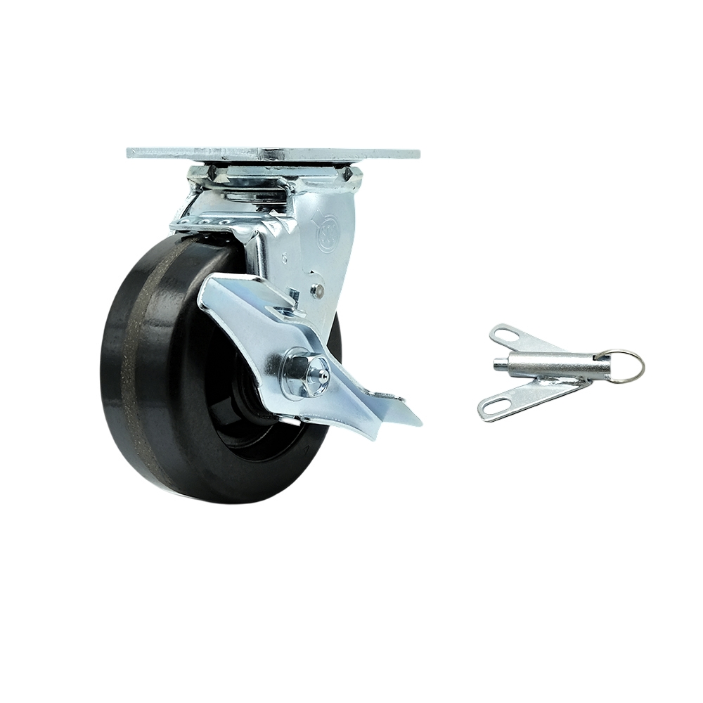 5 Inch Phenolic Caster with Roller Bearing and Brake/Swivel Lock ...