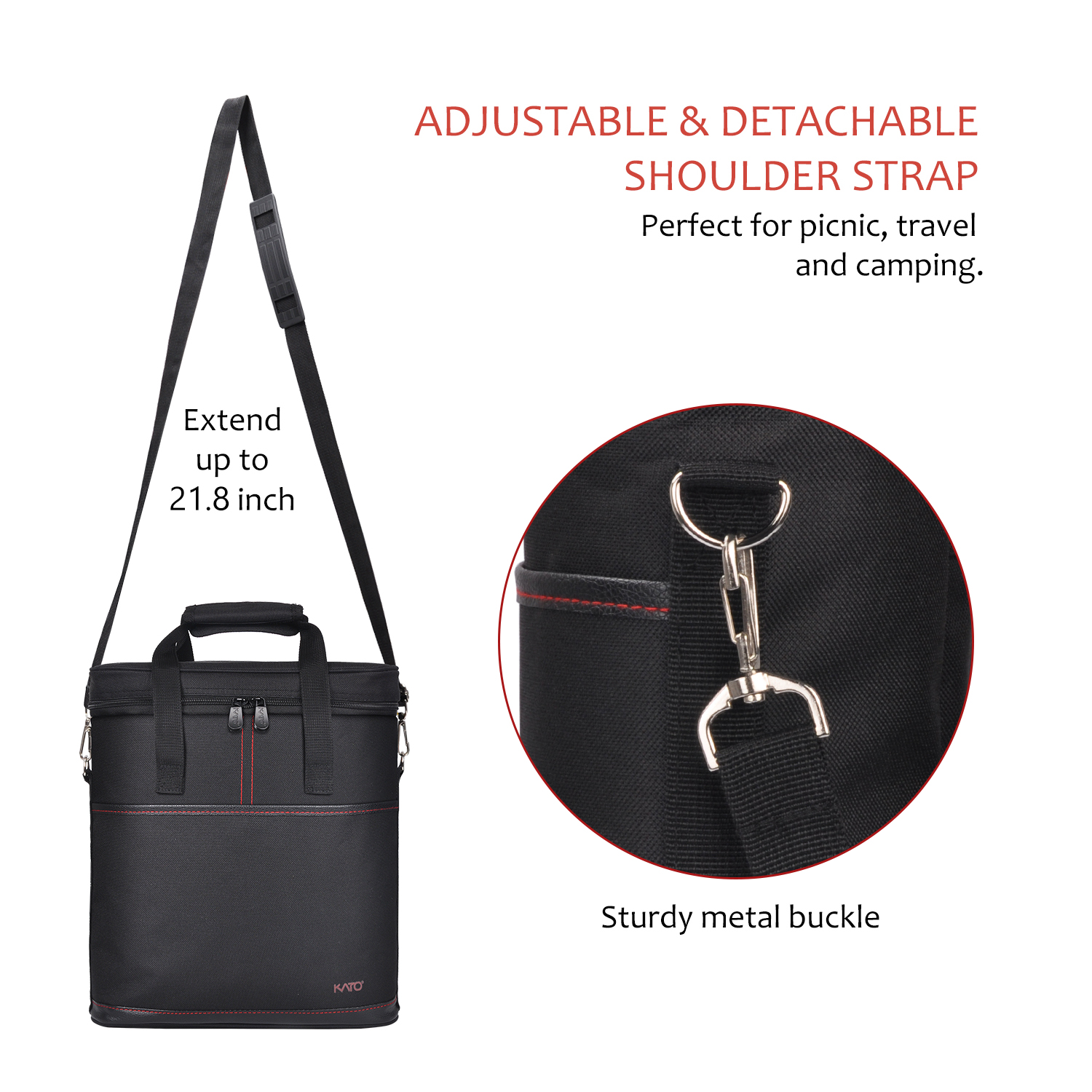 Wine Carrier Tote Bag Insulated 3 Bottle Cooler Carrying Case for ...