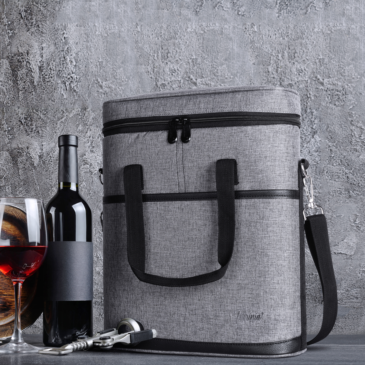 Wine Carrier Tote Bag Insulated 3 Bottle Cooler Carrying Case for ...