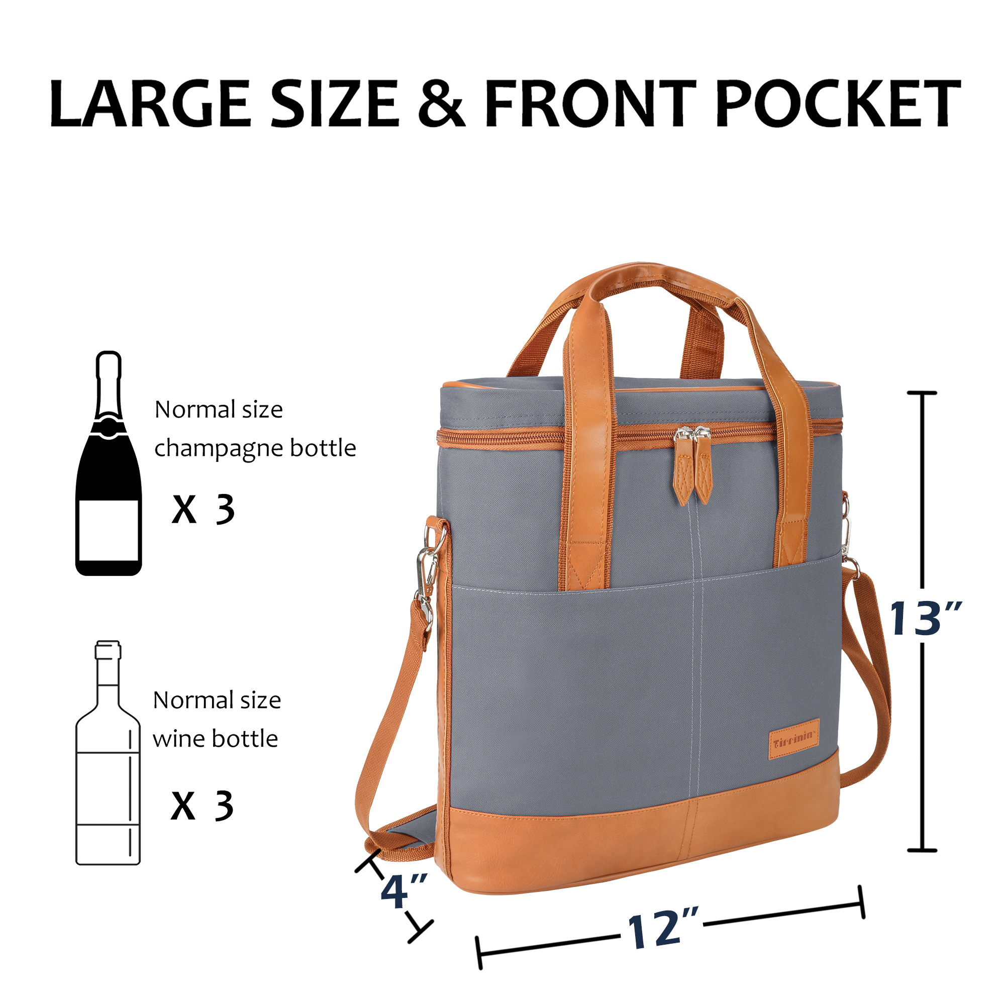 Wine Carrier Tote Bag Insulated 3 Bottle Cooler Carrying Case for ...