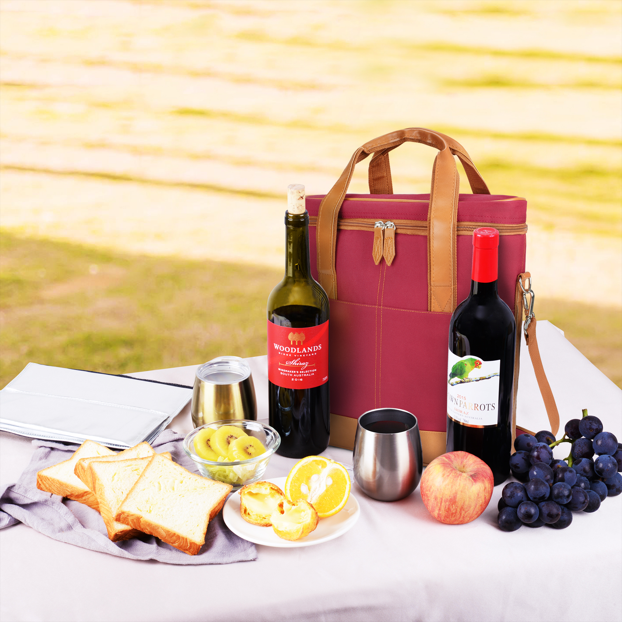 Tirrinia Insulated Wine Gift carrier - 3 Bottle Travel Padded Wine ...