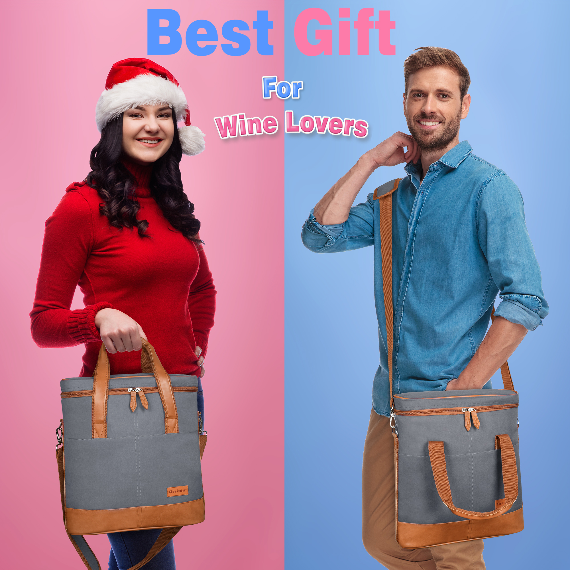 Wine Carrier Tote Bag Insulated 3 Bottle Cooler Carrying Case for ...