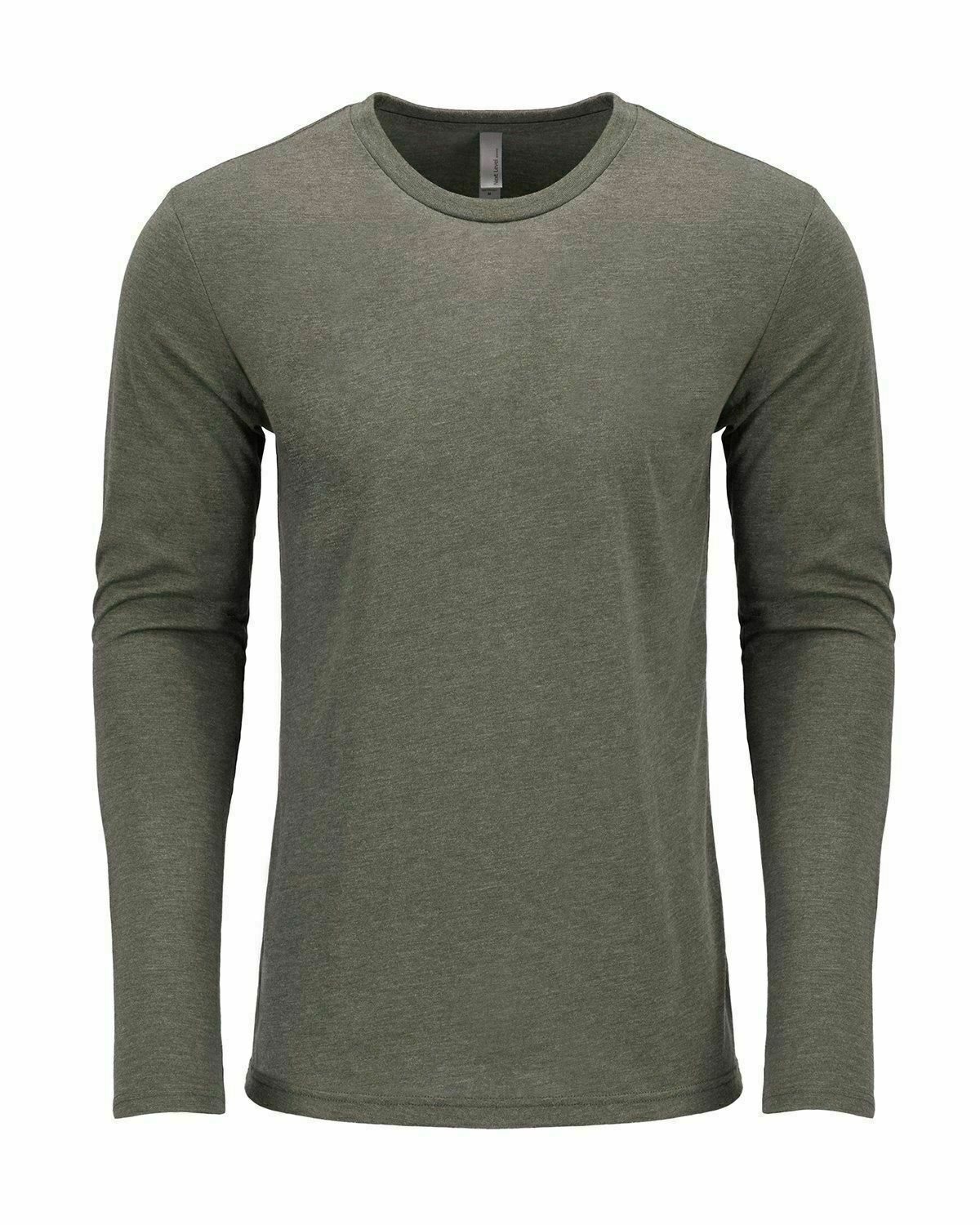 Next Level Men's Triblend Long Sleeve Crew Neck Tee Shirt Premium XS ...