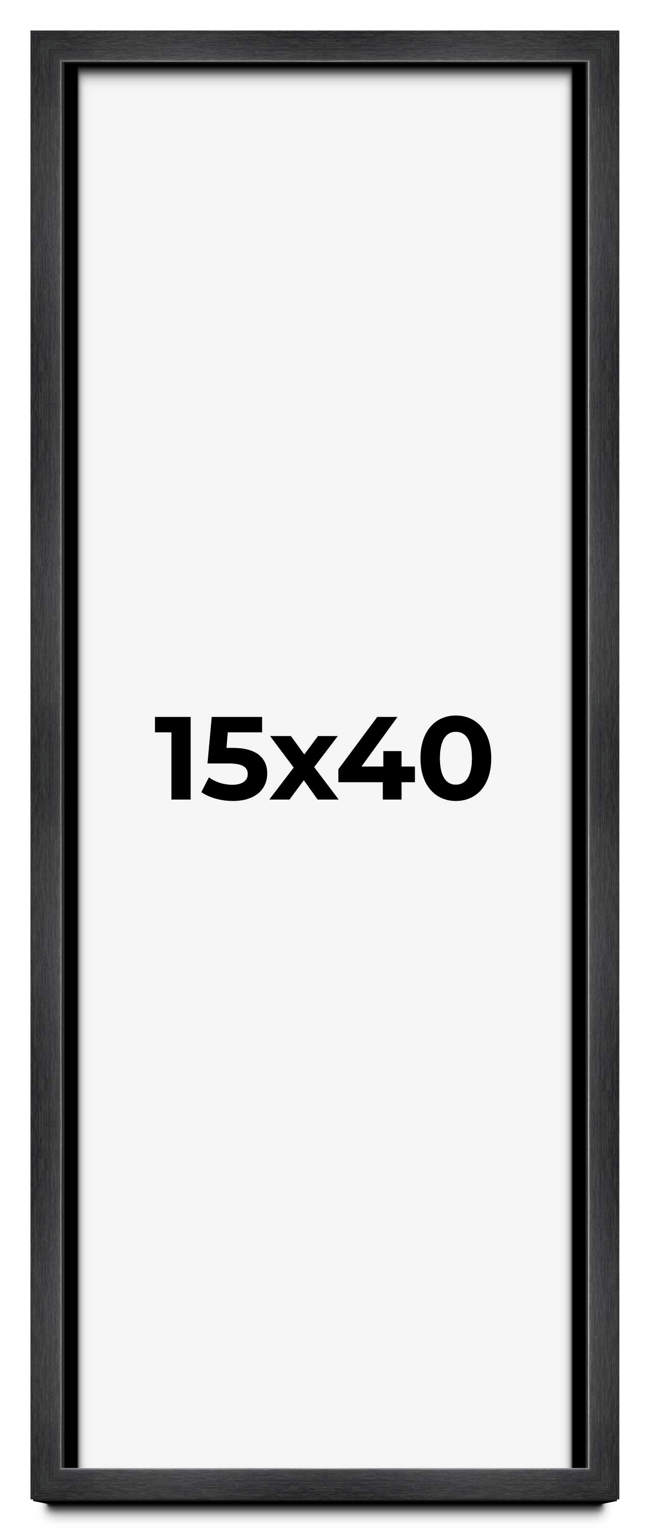 15x40 Frame Black Charcoal Grey Wood Textured Picture Frame | 0.75 Inch ...