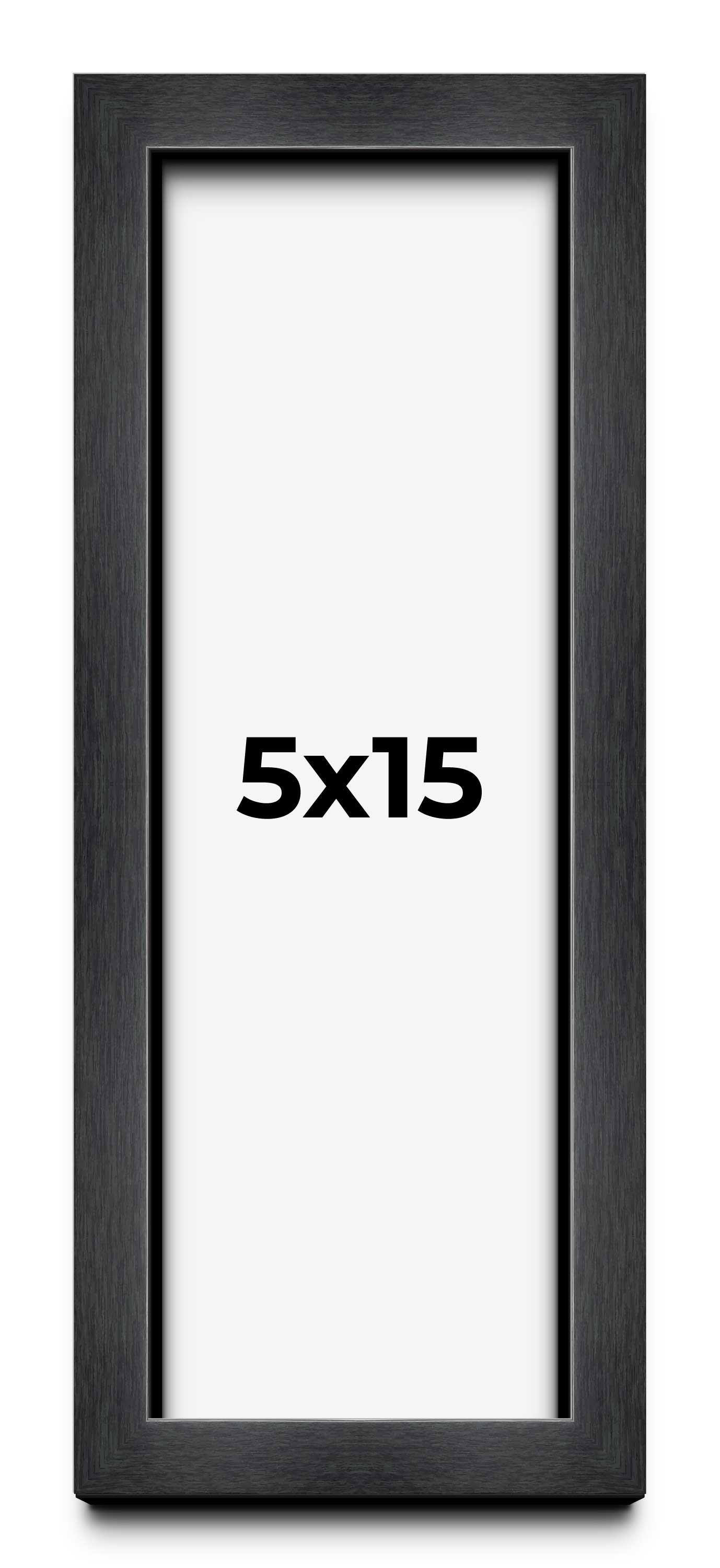 5x15 Frame Black Charcoal Grey Wood Textured Picture Frame | 0.75 Inch ...
