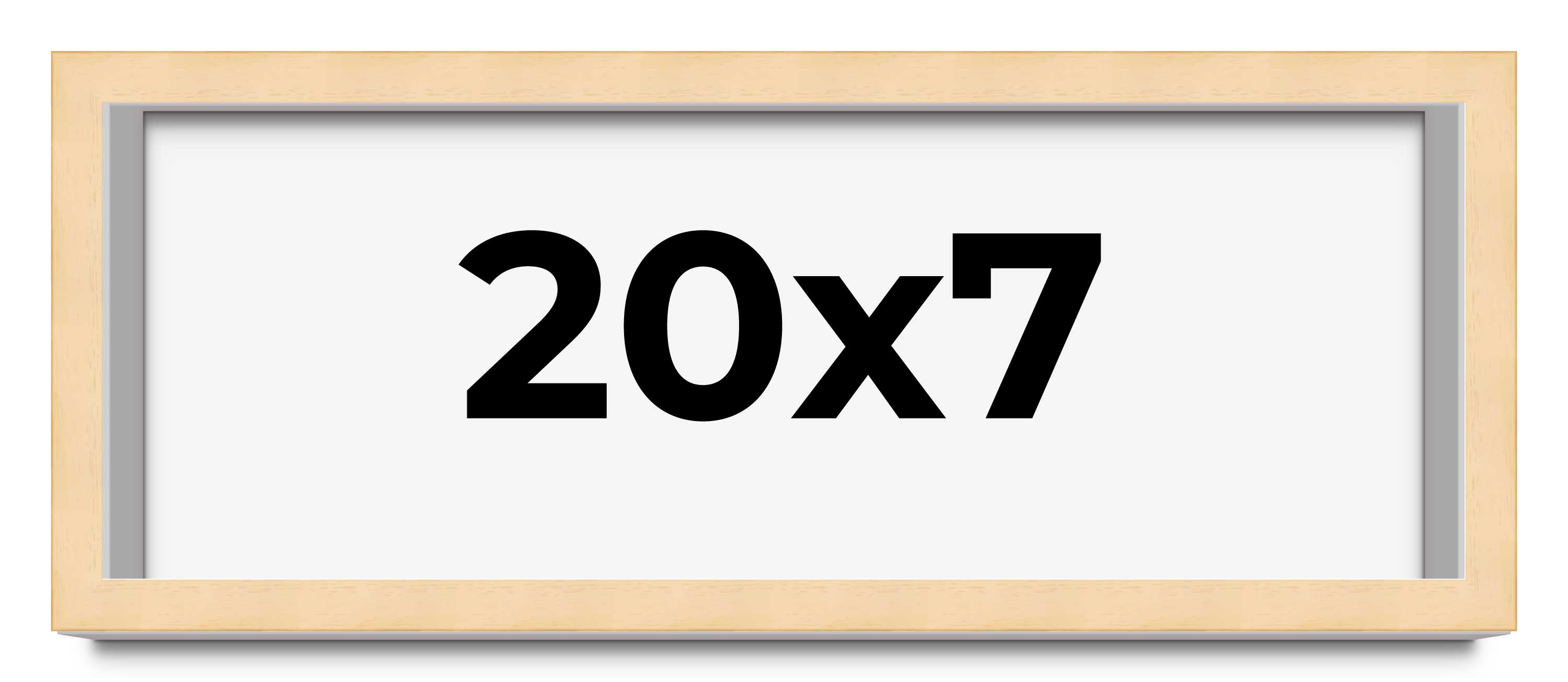 20x7 Frame Beige Real Wood Picture Frame Width 0.75 inches | Interior ...