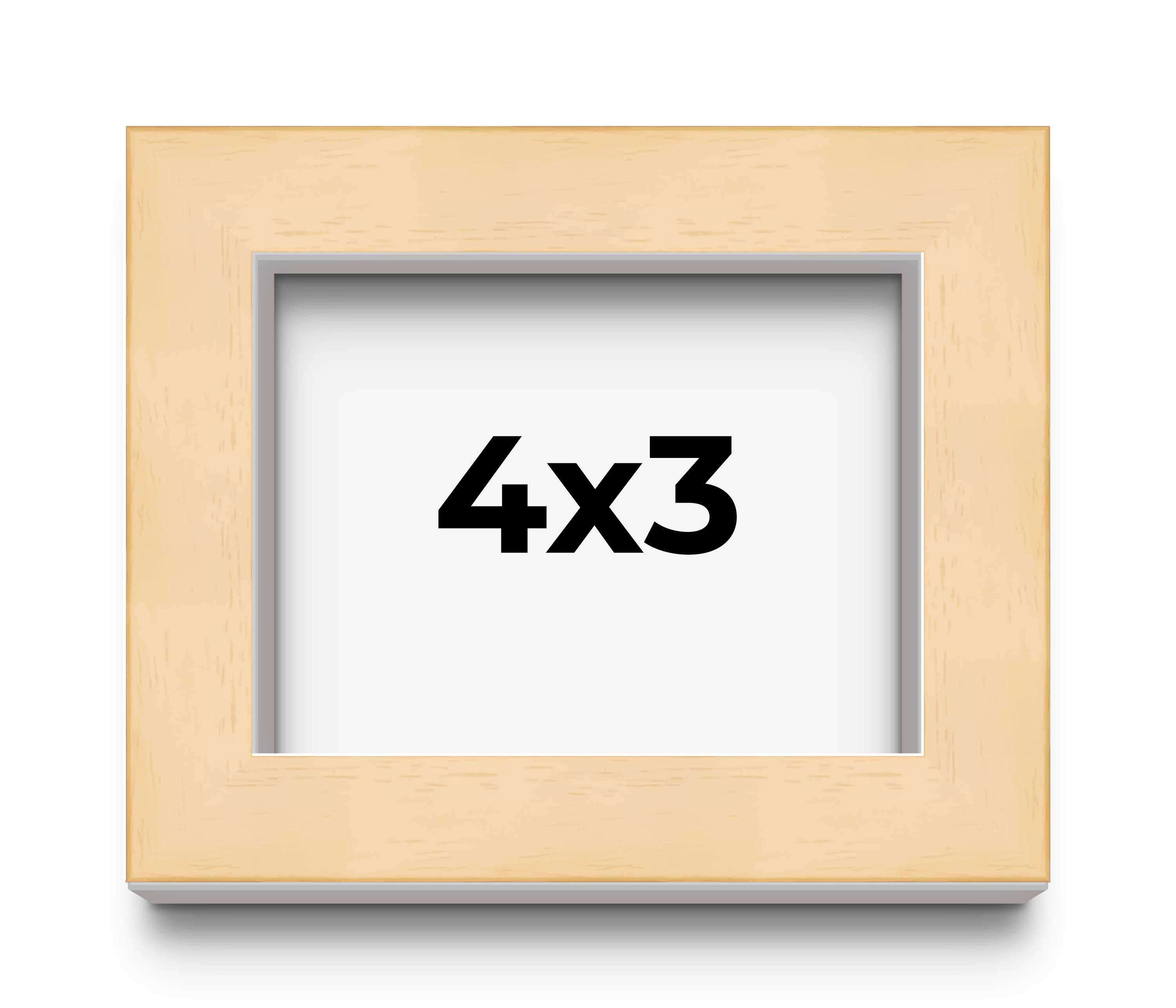 4x3 Solid Wood Picture Frame with UV Acrylic, Available in 6 Finishes ...