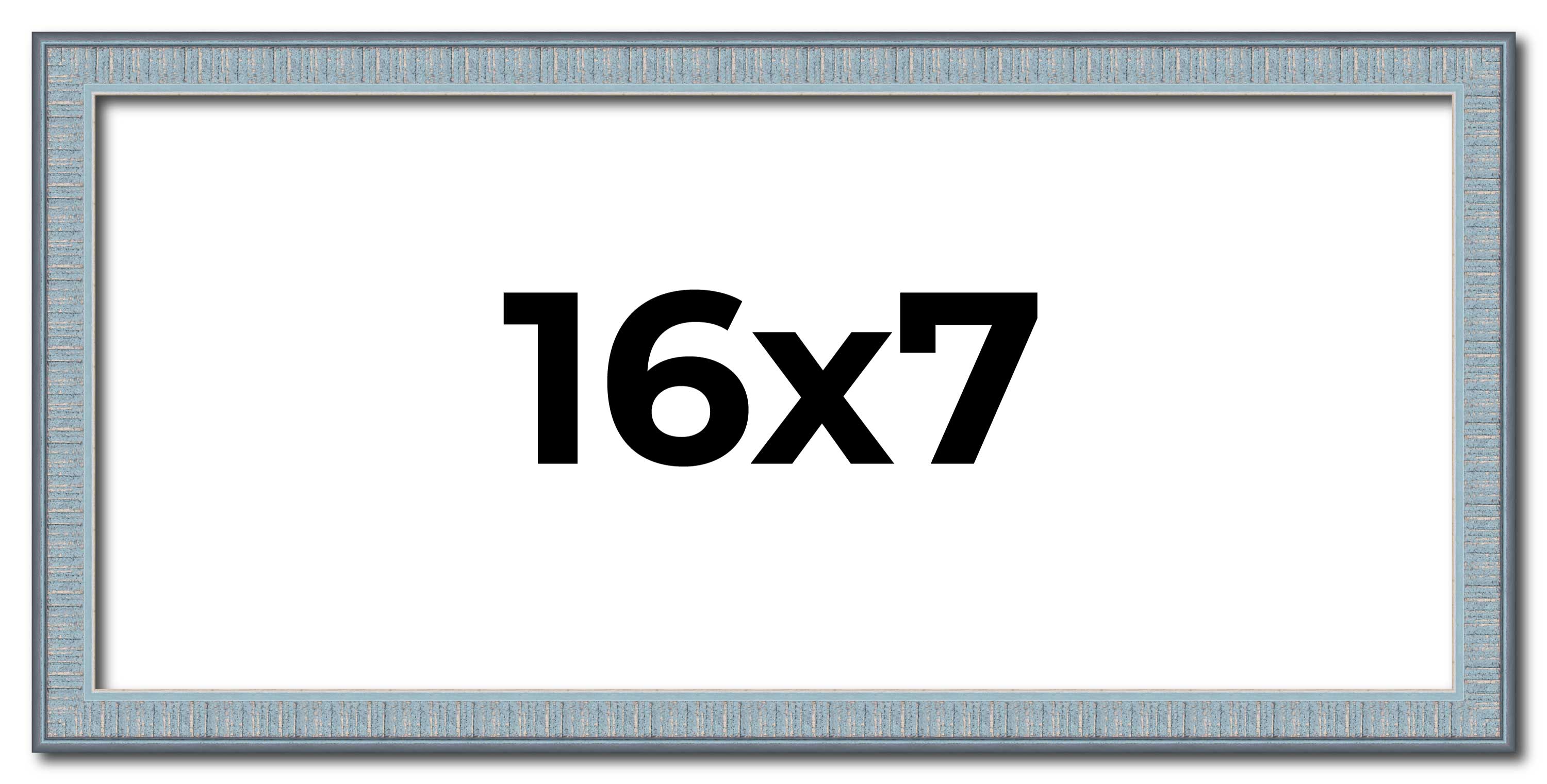 16x7 Frame Blue Scuffed Farm Board Solid Wood Picture Frame Width 0.75 ...