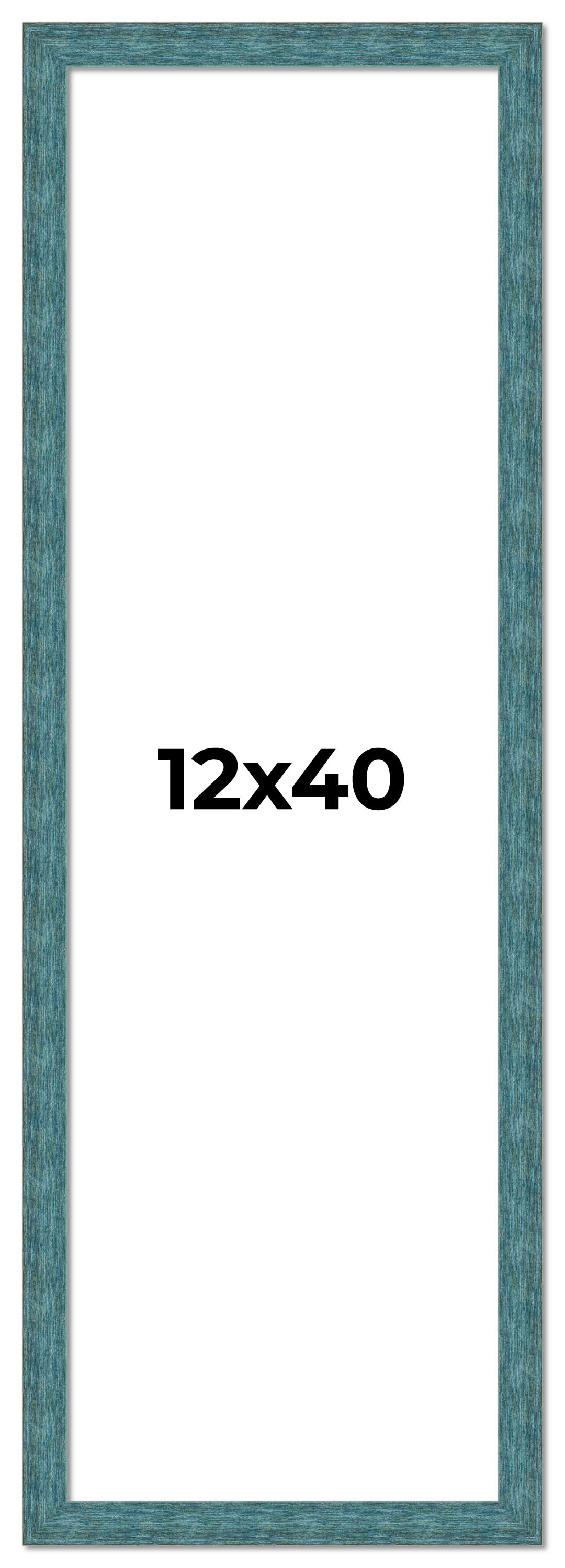 12x40 Frame Blue Rustic Barnwood Solid Wood Picture Frame Width 1.25 ...