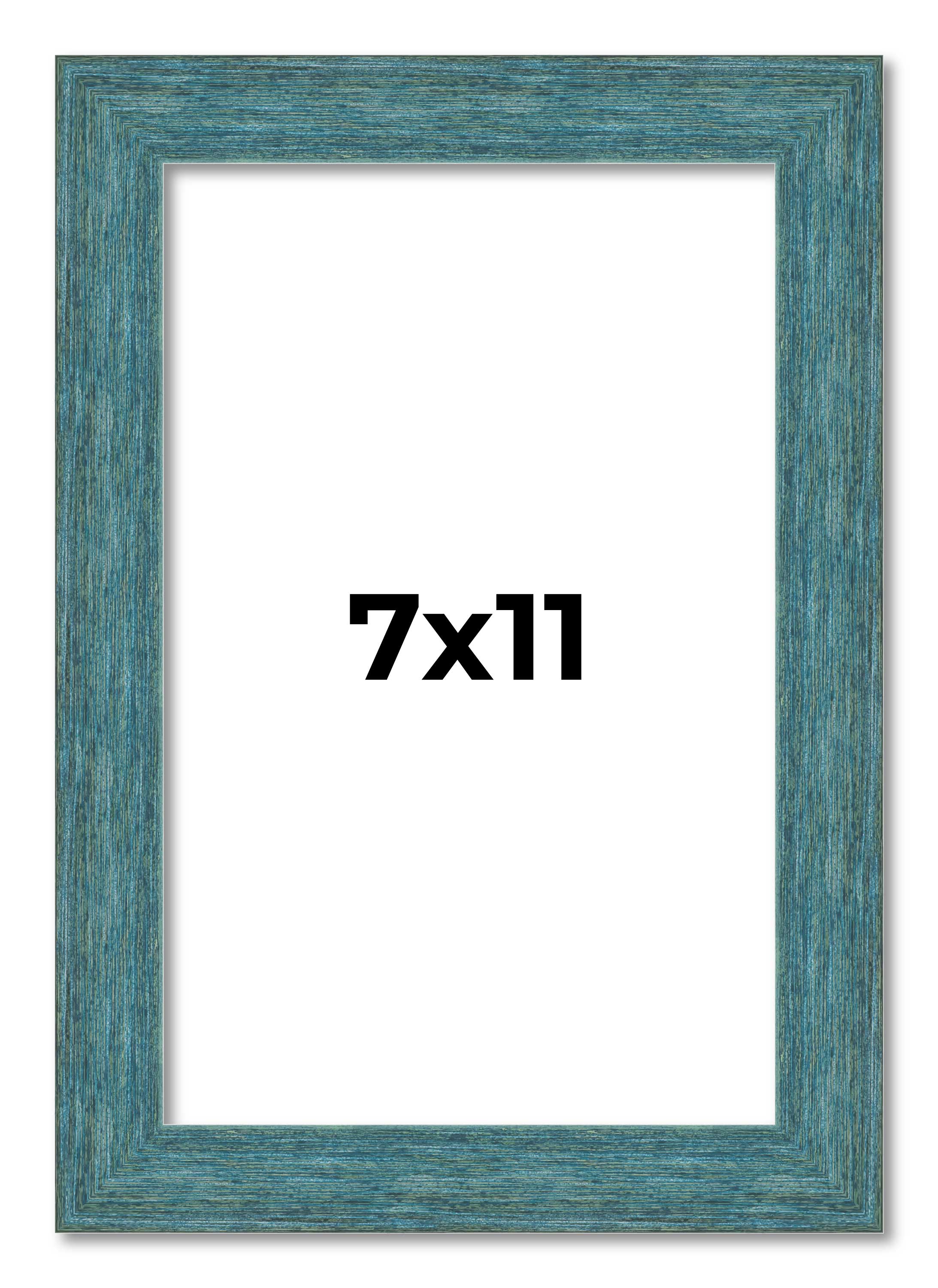 7x11 Frame Blue Rustic Barnwood Solid Wood Picture Frame Width 1.25 ...