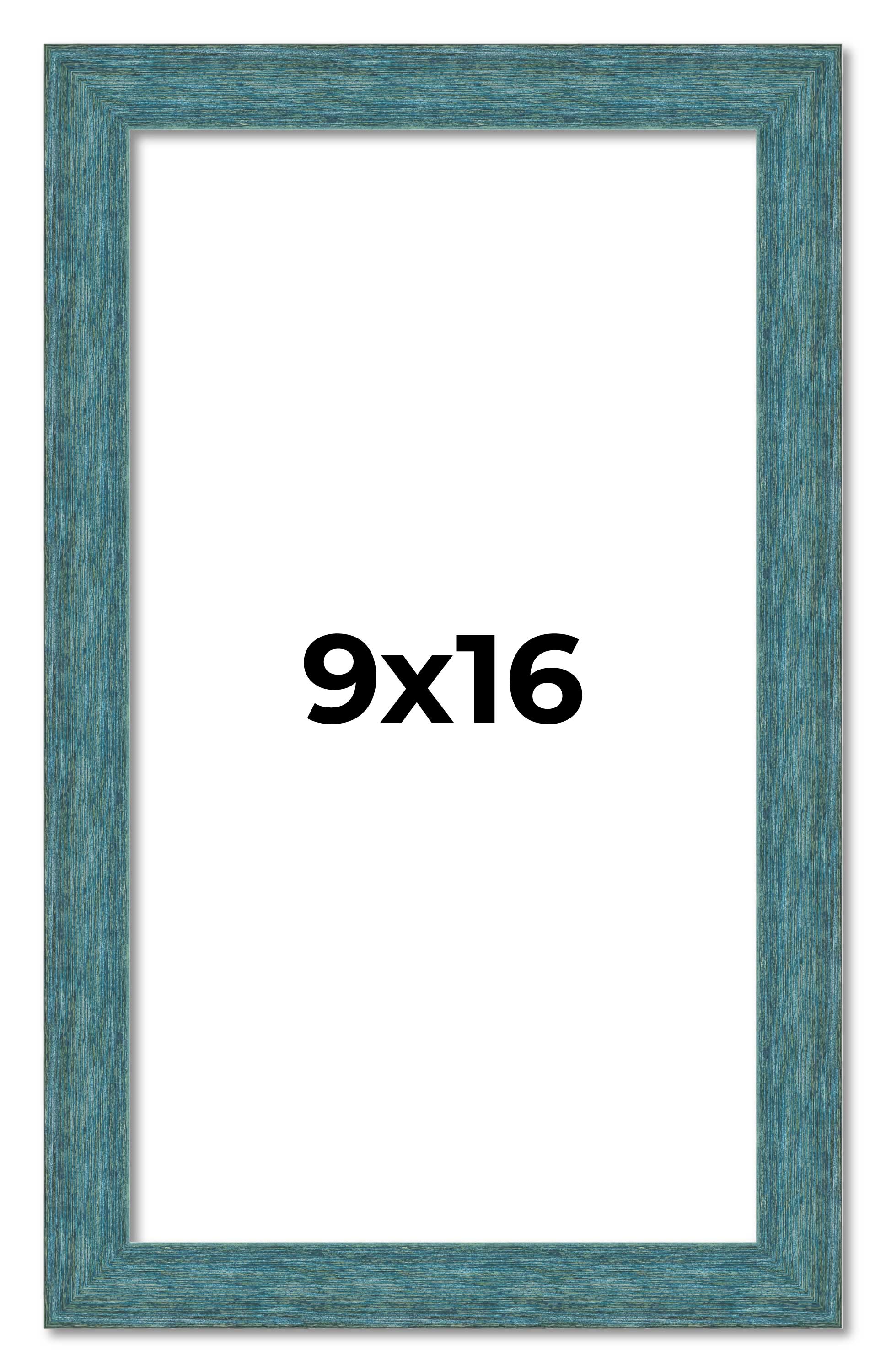 9x16 Frame Blue Rustic Barnwood Solid Wood Picture Frame Width 1.25 ...